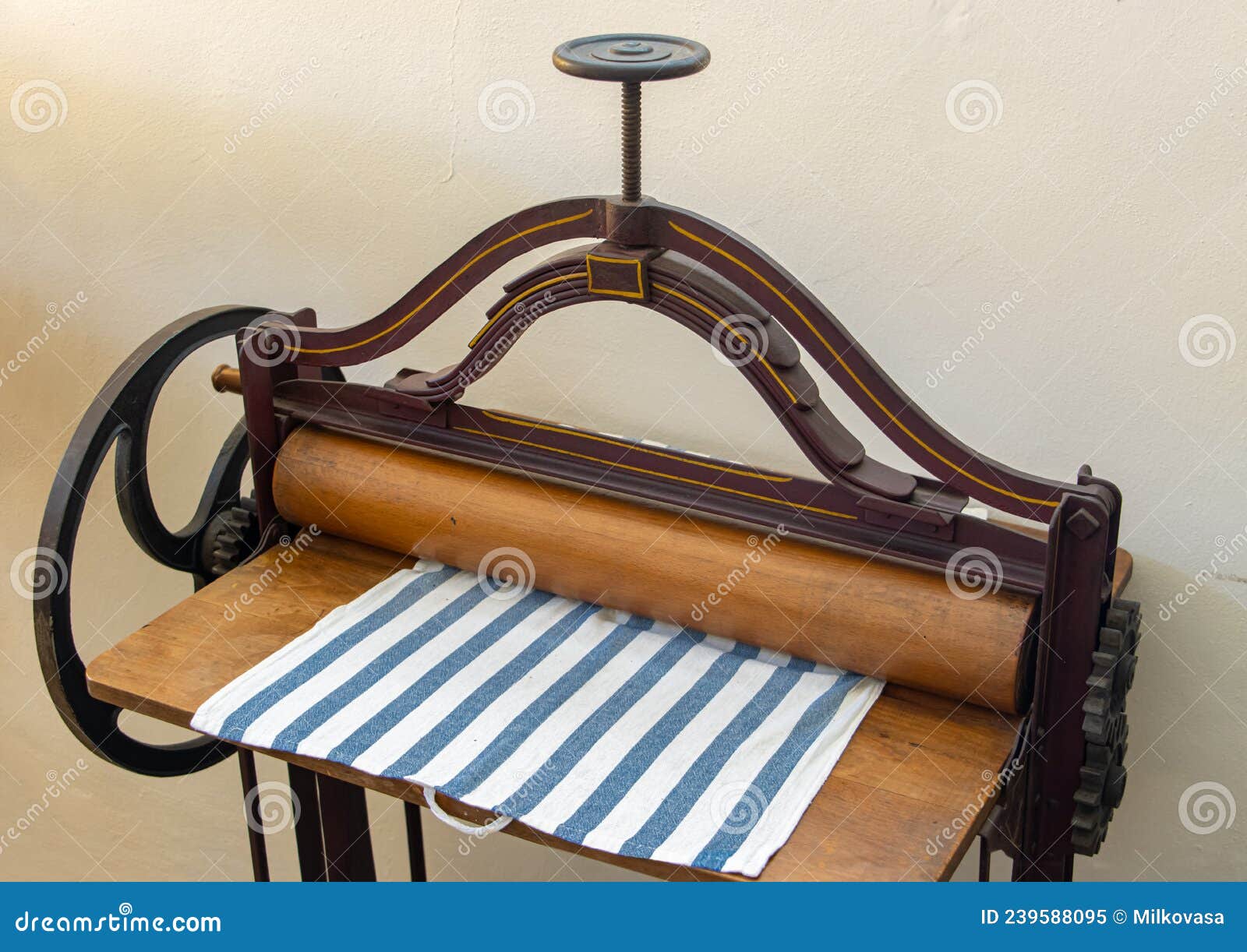 The Vintage Clothes Drying Machine - Mangle Stock Image - Image of ...