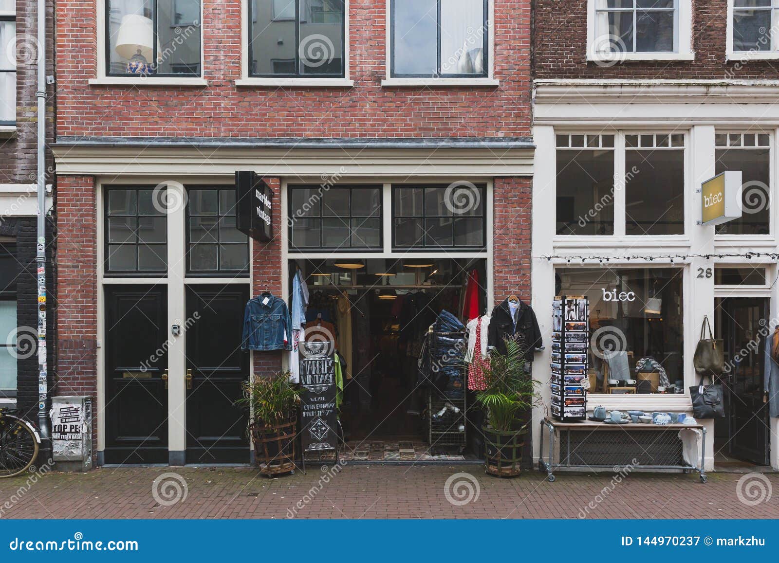Vintage Clothes Shops in Downtown Amsterdam Editorial Photography ...