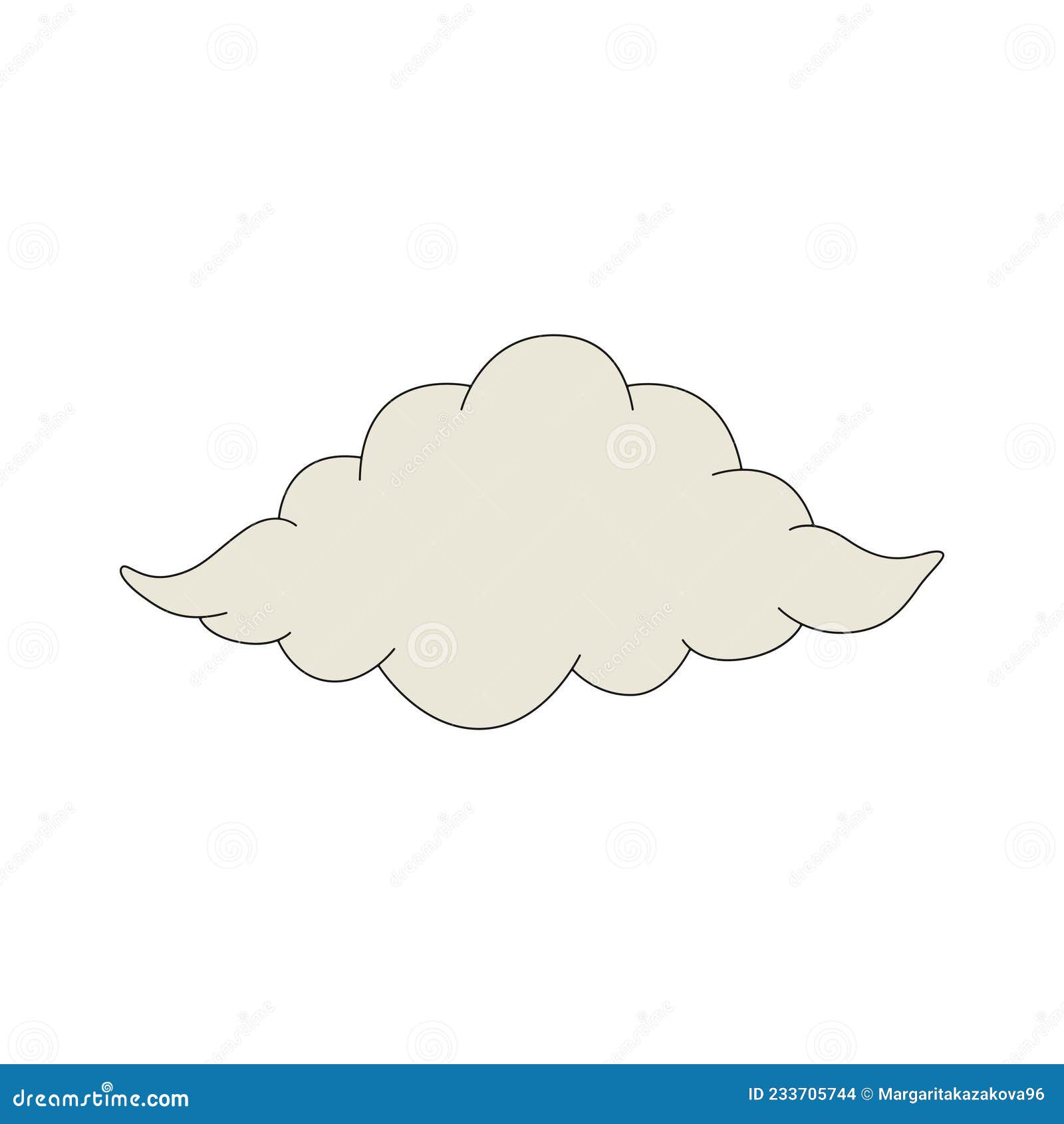 Vintage Cloud-an Icon in a Linear Style. Vector Illustration of an ...