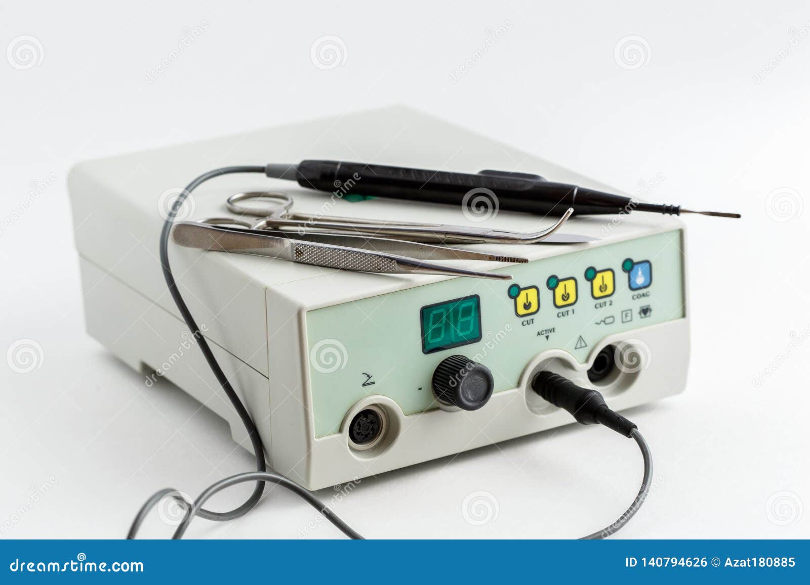 Vintage Coagulator. Device For Surgical Operations On White Isolated ...