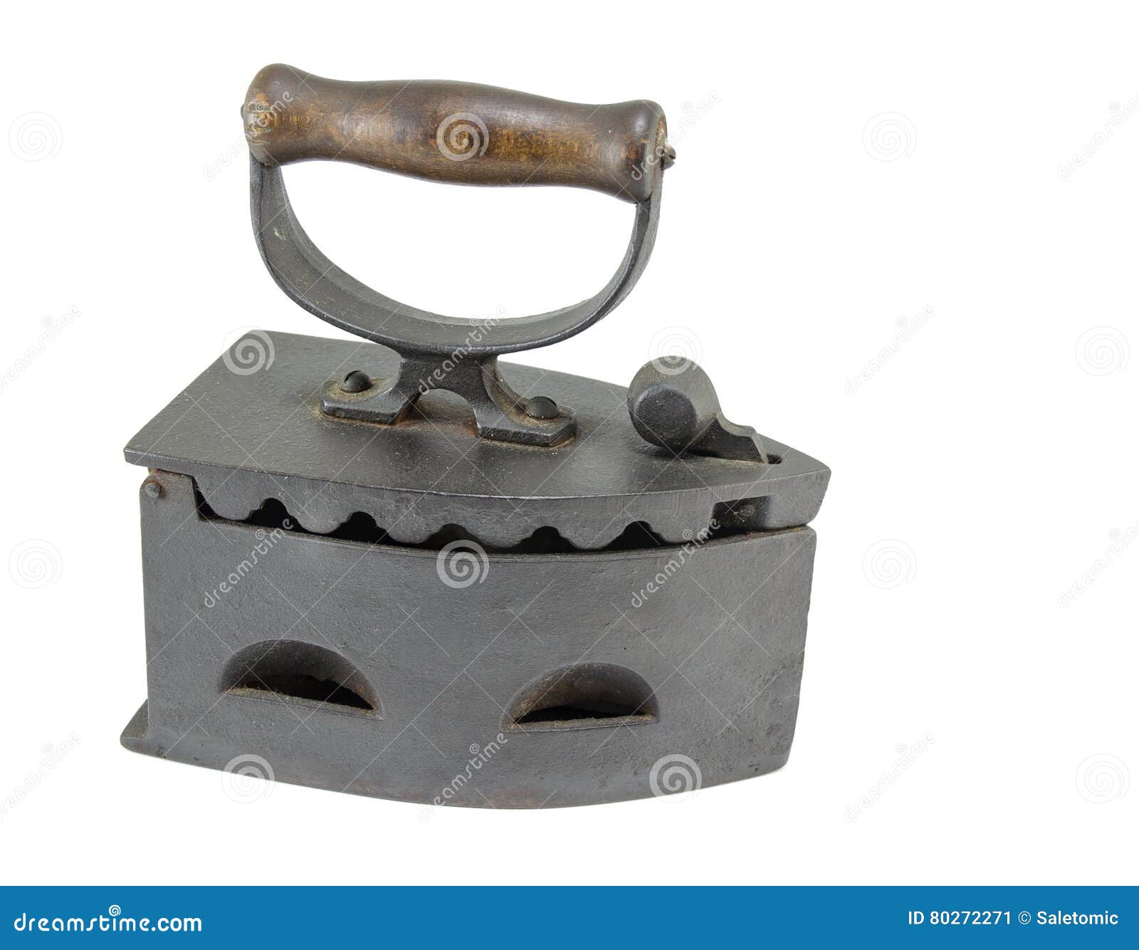 Vintage Coal Iron for Used with Budning Embers Isolated Stock Image ...
