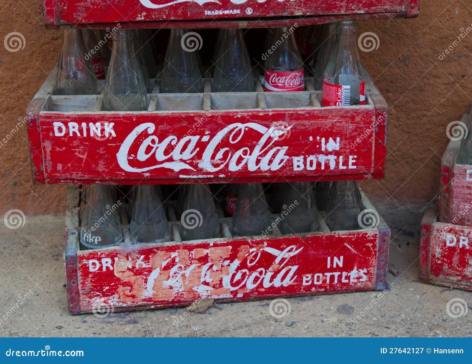 Vintage coca-cola crates editorial photography. Image of beverage ...