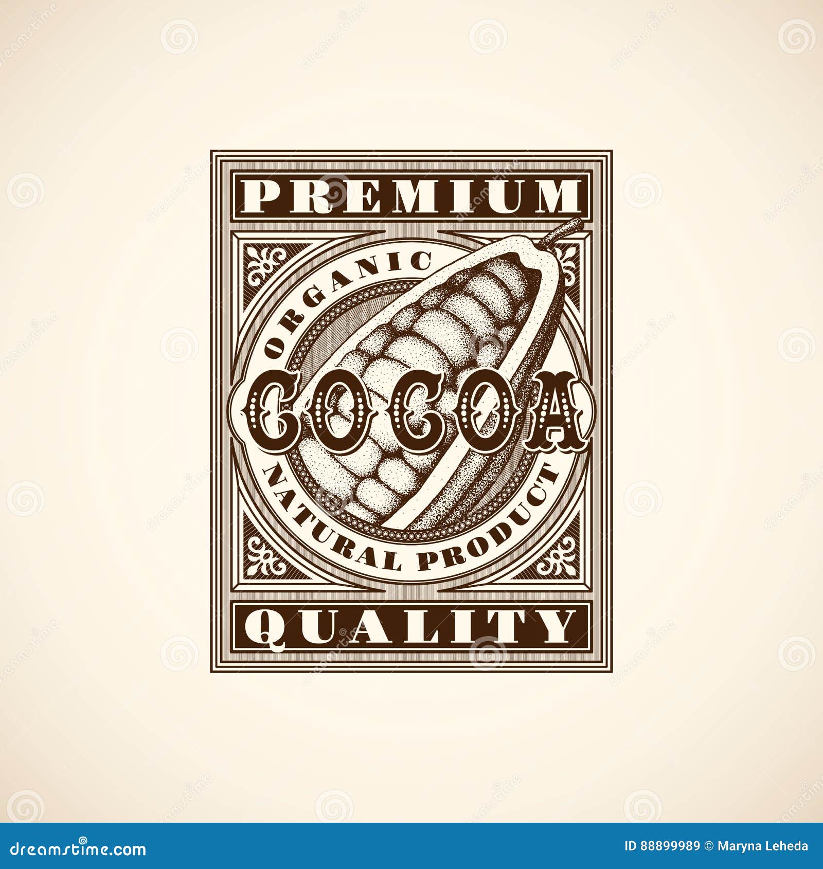 Vintage Cocoa Branch Logo, Cocoa Bean, Cocoa Plant Logo Icon Vector ...