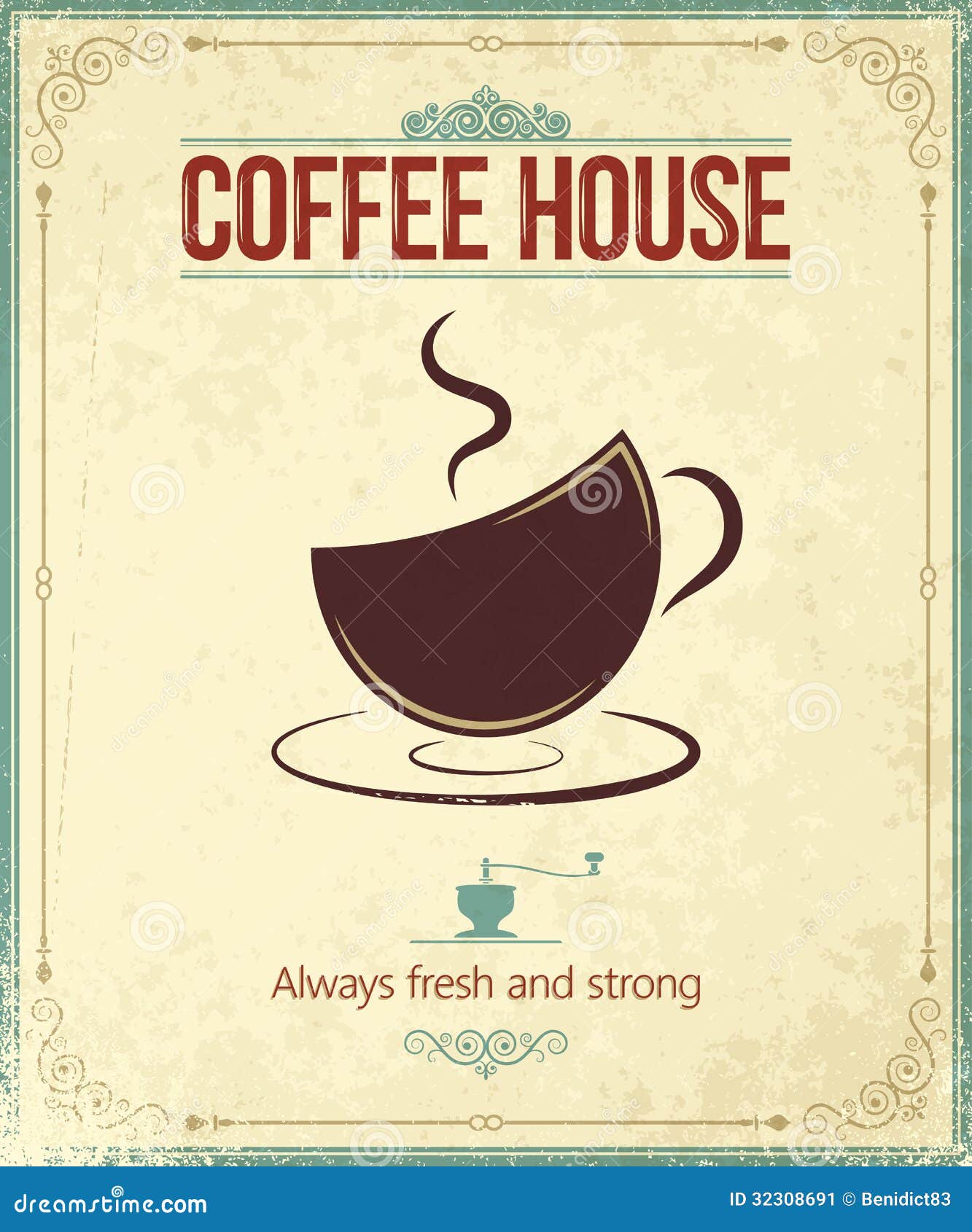 Vintage coffee background stock vector. Illustration of element - 32308691