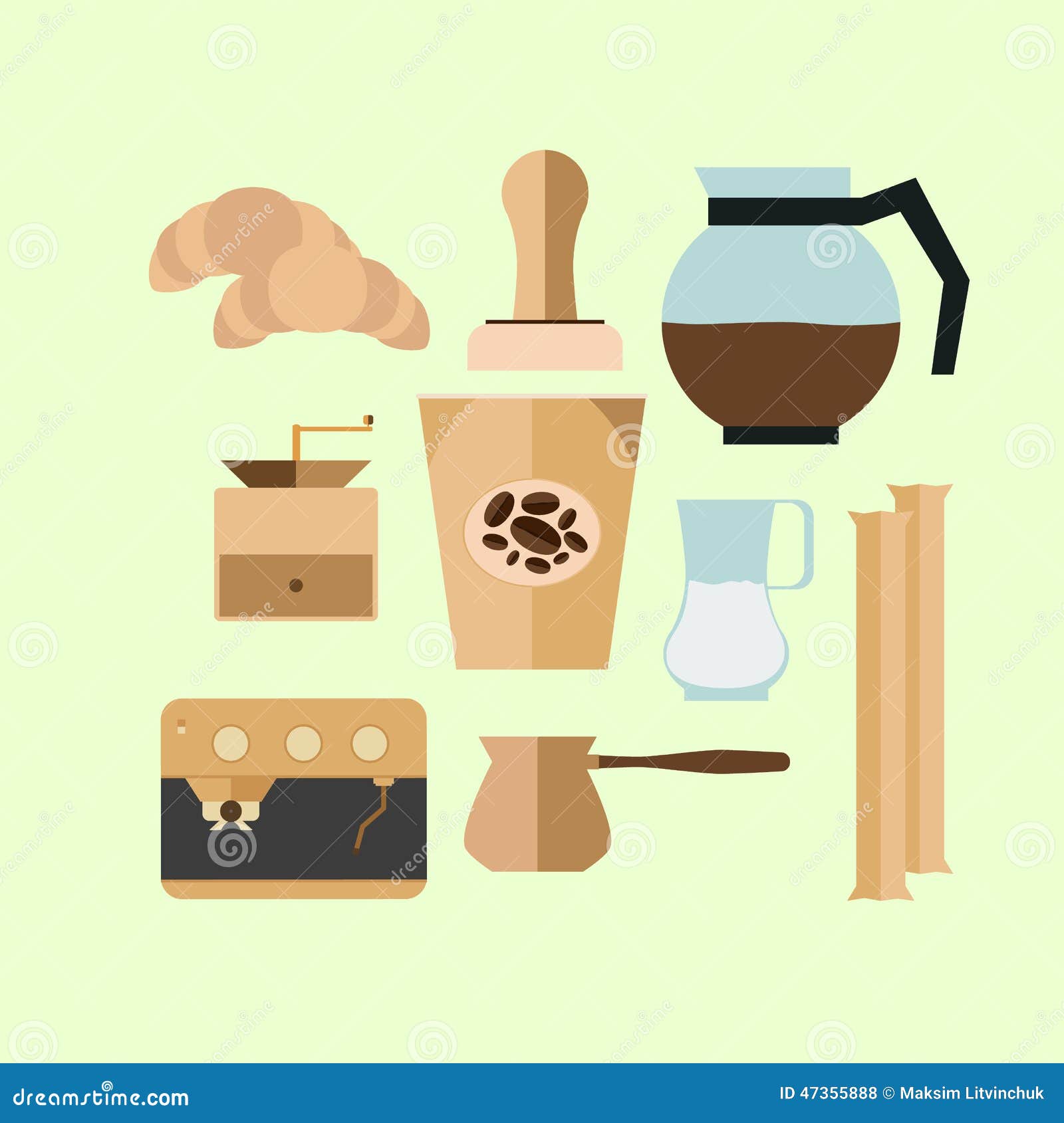 Vintage Coffee Cup Icons for Your Design Stock Vector - Illustration of ...