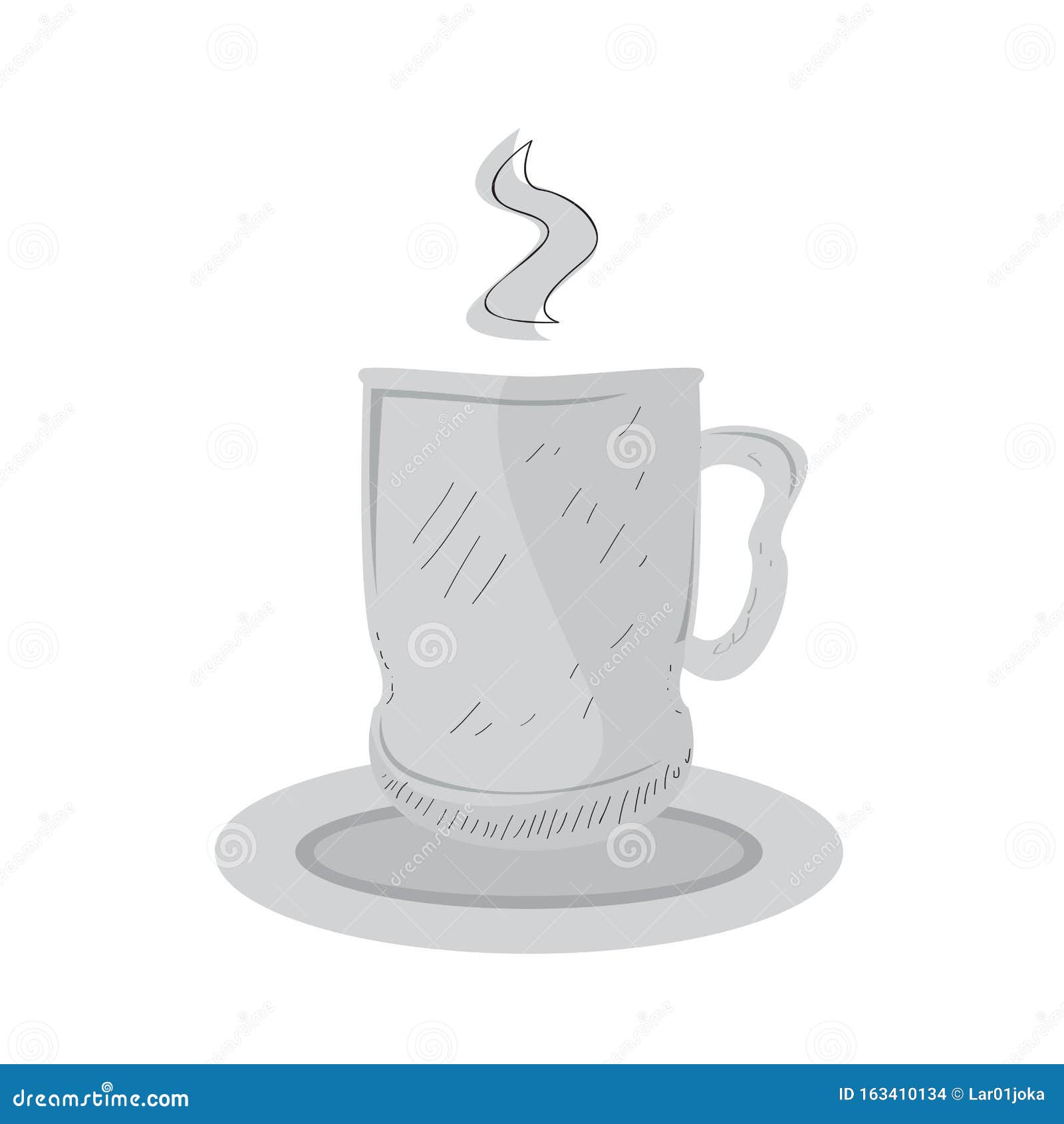 Vintage coffee cup stock vector. Illustration of vector - 163410134