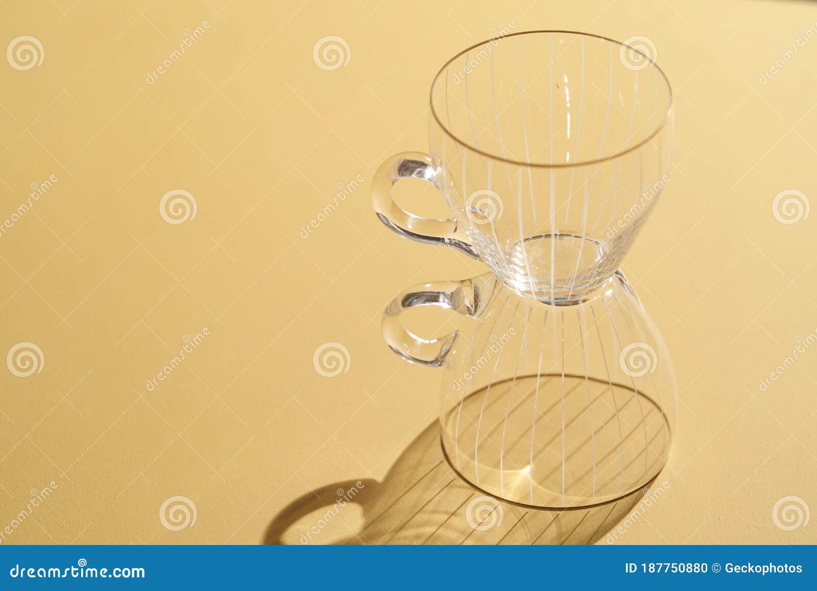 Vintage Coffee Cups Collection. Retro Glass Tea Cups Stock Photo ...