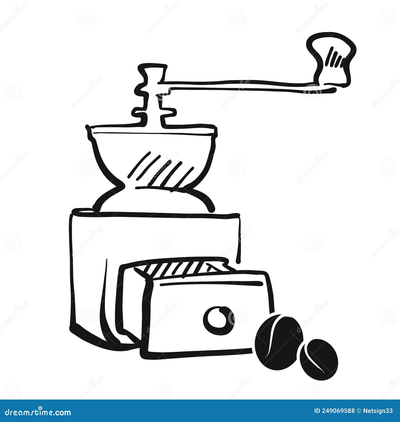 Vintage coffee grinder stock vector. Illustration of machine - 249069588