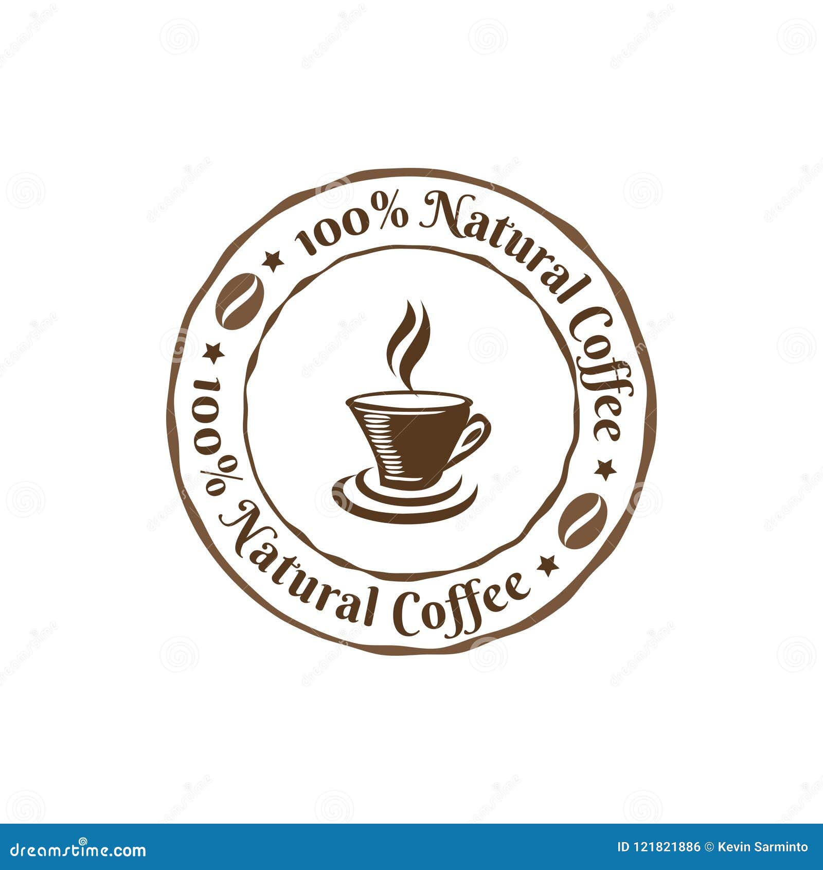 Vintage coffee logo stock illustration. Illustration of concept - 121821886