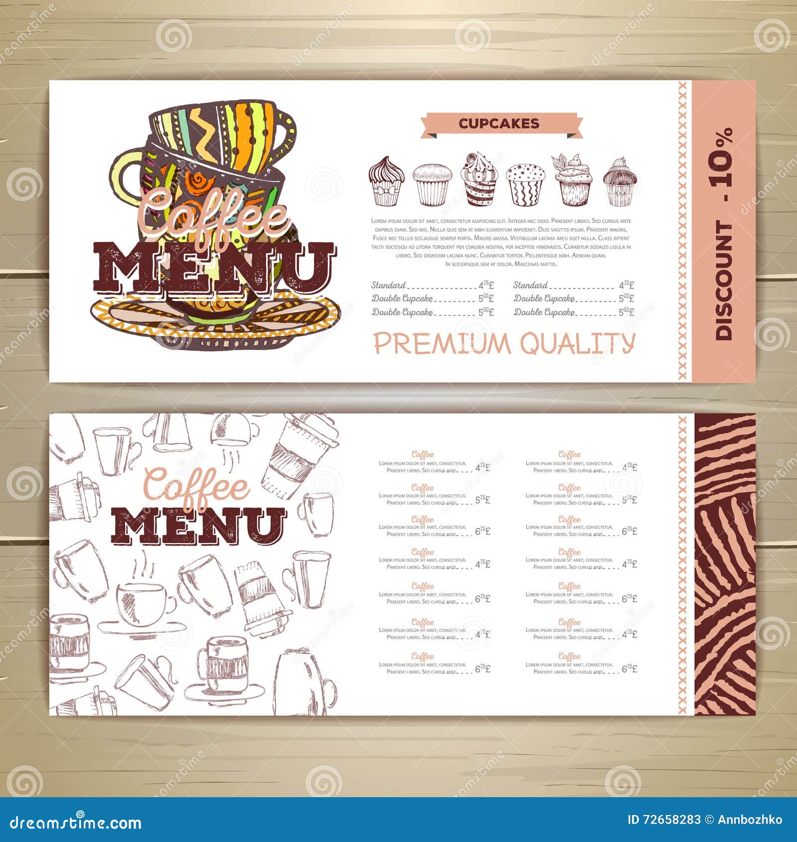 Vintage Coffee Menu Design. Stock Vector - Illustration of price ...