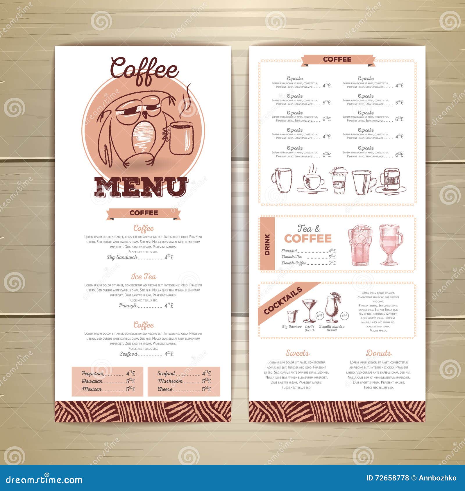 Vintage Coffee Menu Design. Stock Vector - Illustration of drink, irish ...