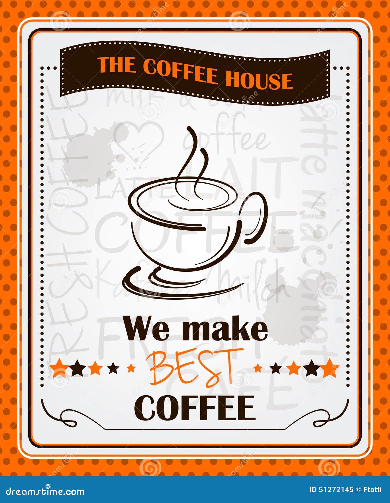 Vintage Coffee Menu Poster Design with Cup of Coffee and Grunge Effect ...