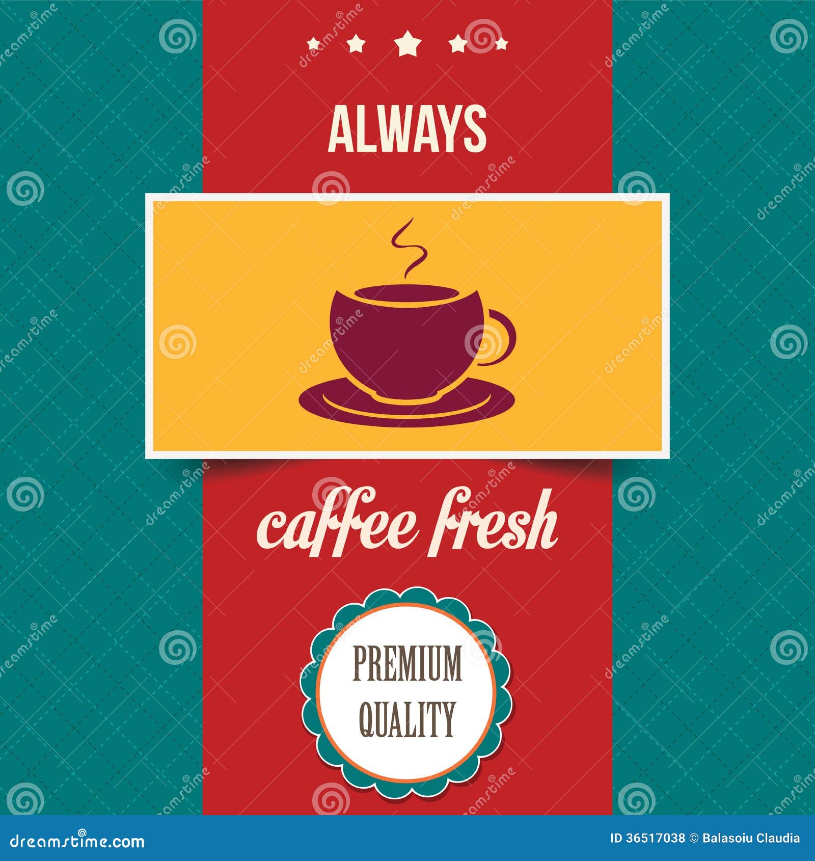 Vintage coffee poster stock vector. Illustration of graphic - 36517038