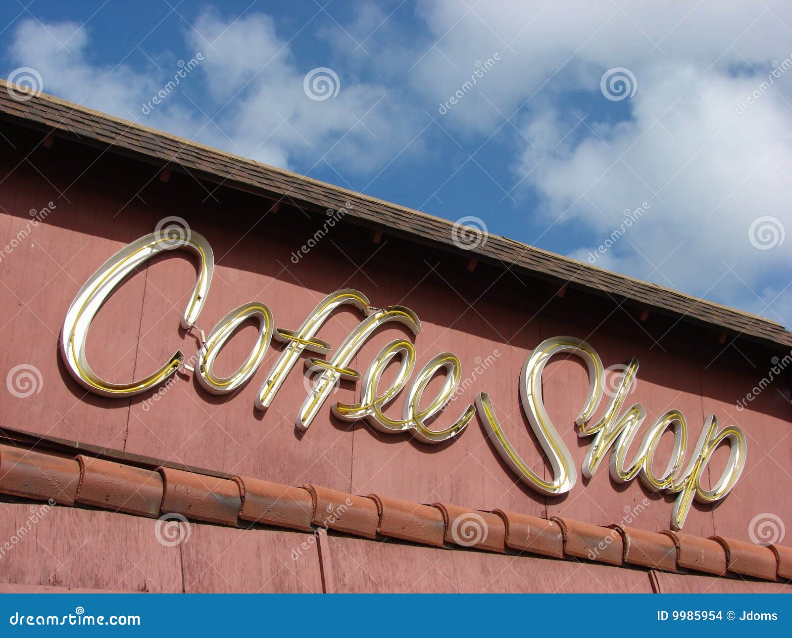 Vintage Coffee Shop Signage Stock Photo - Image of white, americana ...