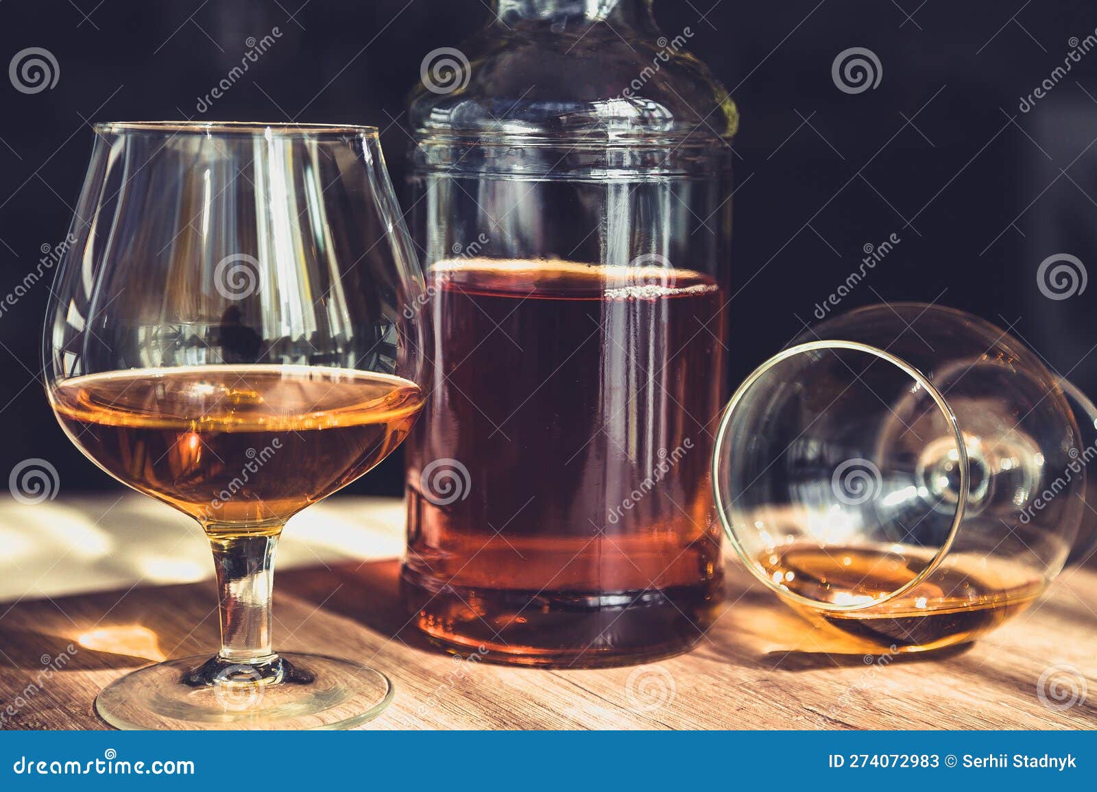 Vintage Cognac In Large Round Glass Royalty-Free Stock Image ...