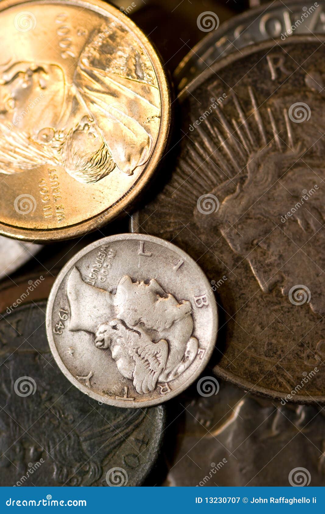 Vintage Coins stock image. Image of collection, close - 13230707