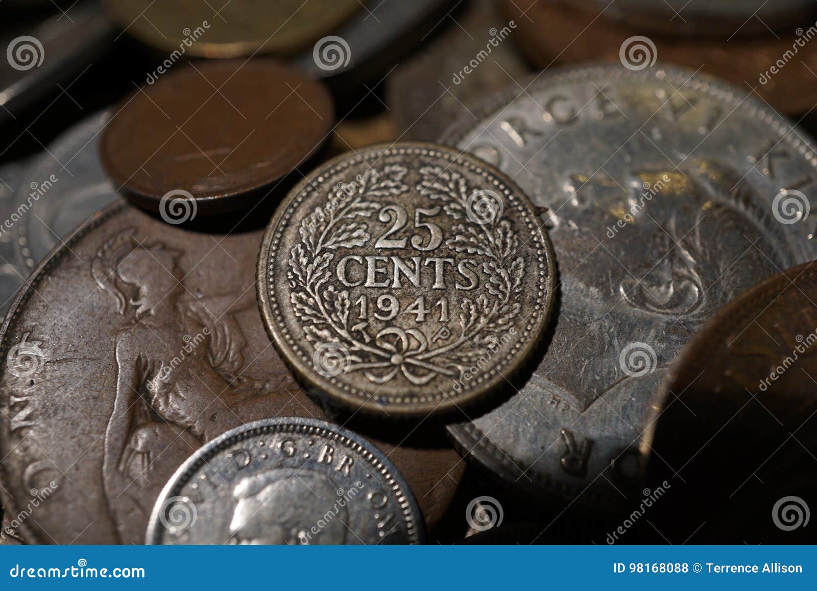 Vintage coins stock photo. Image of 1942, government - 98168088