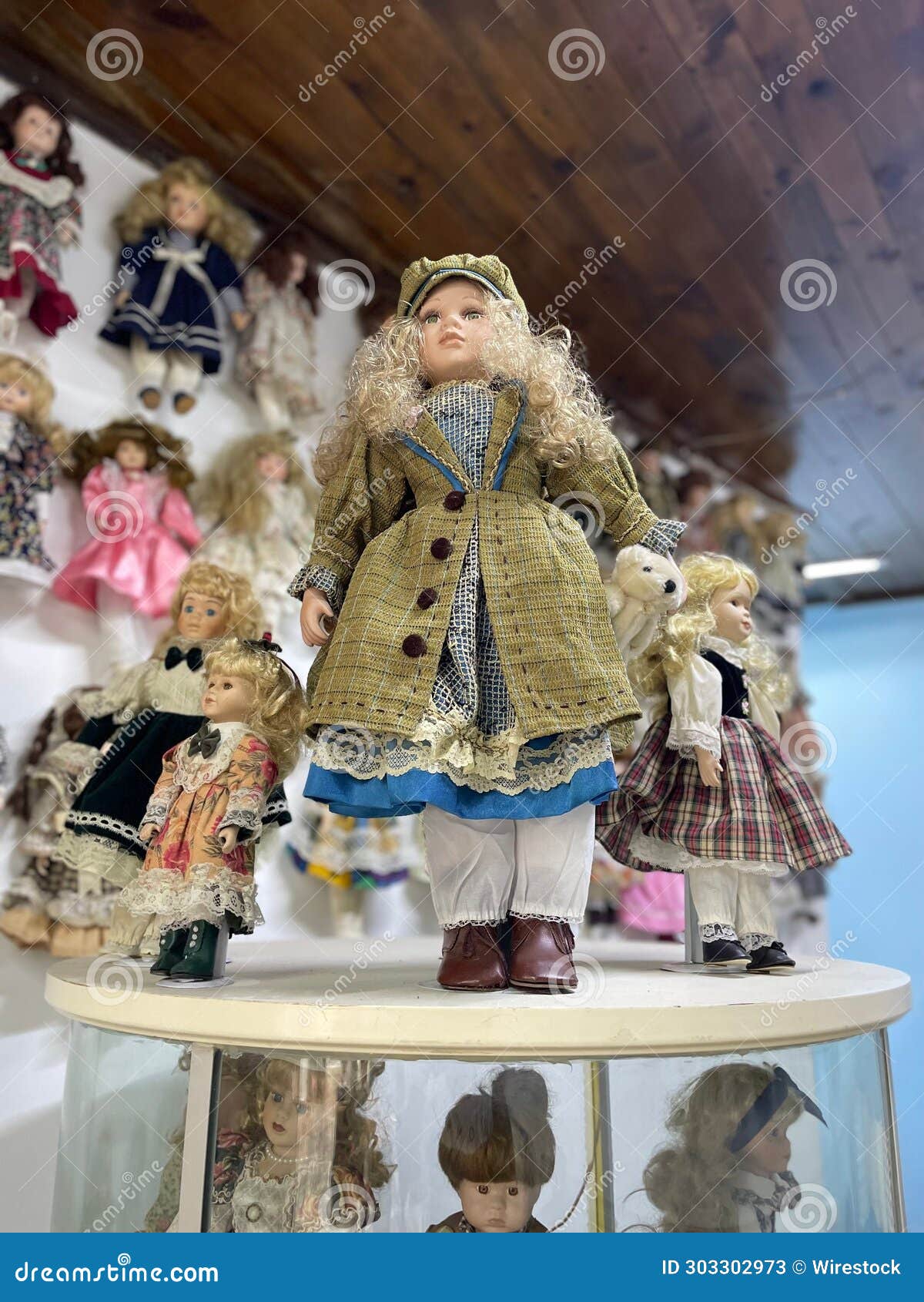 Vintage Collection of Dolls Arranged in a Tableau Editorial Stock Photo ...