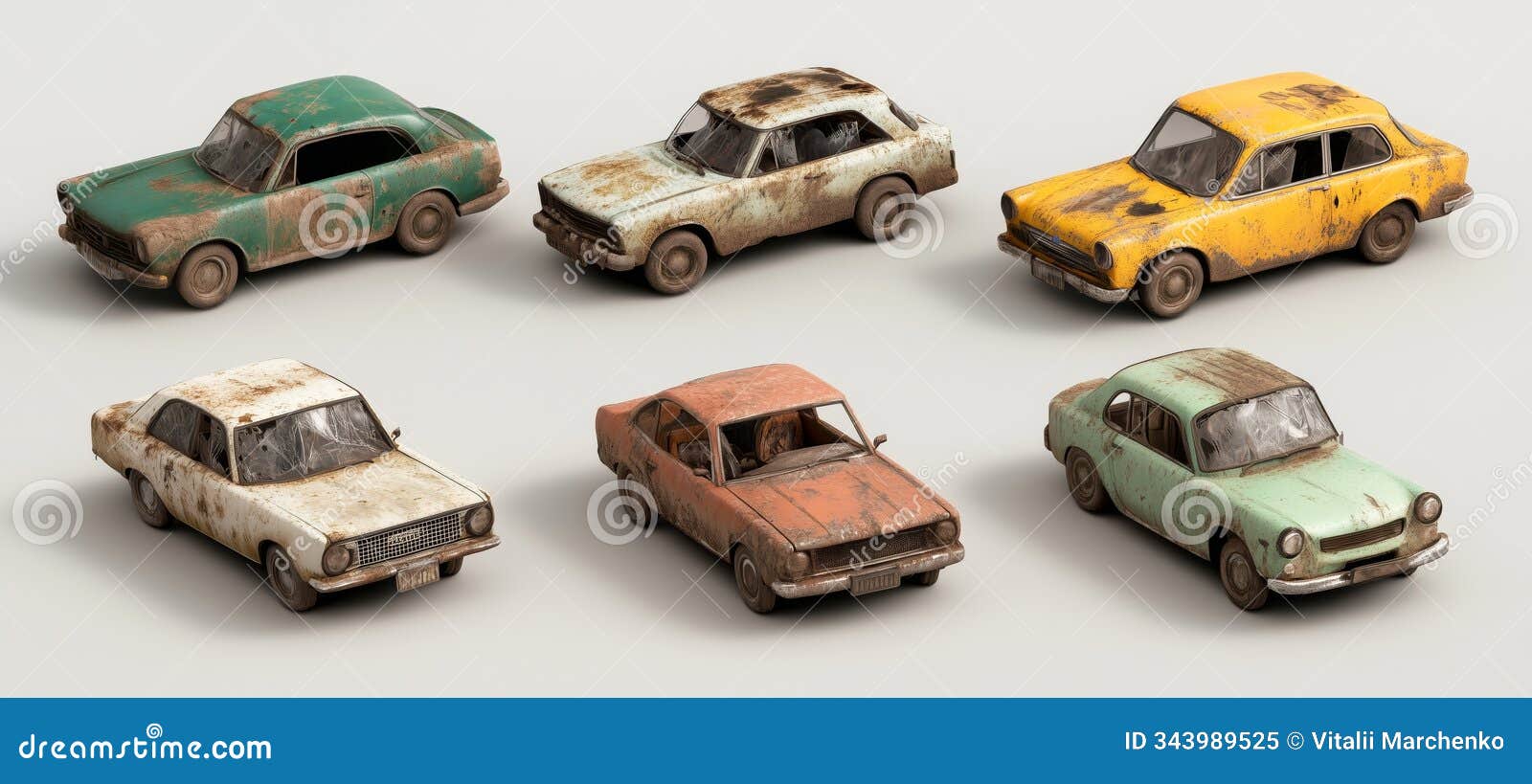 Rusty Classic Car In A Cluttered Abandoned Garage Stock Photography ...