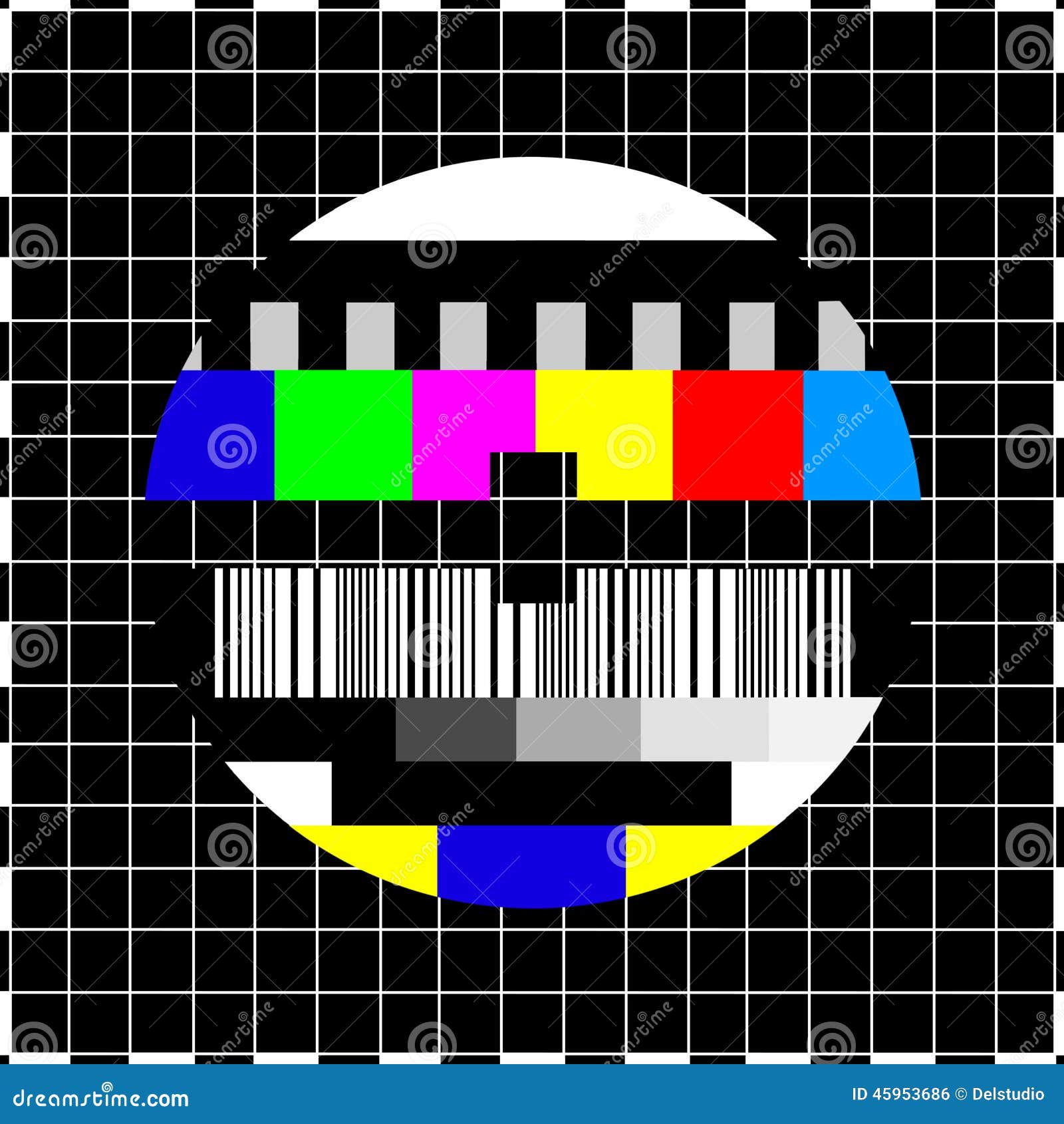 Vintage coloful TV screen stock illustration. Illustration of colorful ...