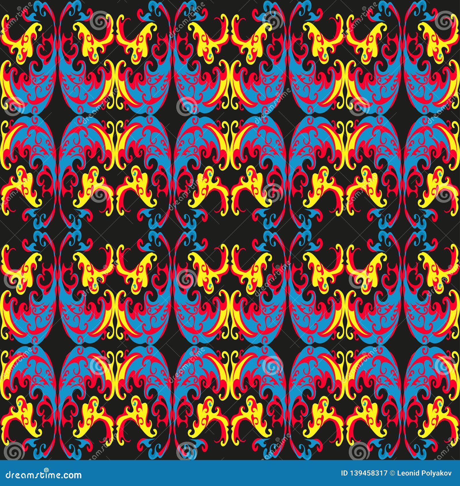 Vintage Color Seamless Pattern Stock Illustration - Illustration of ...