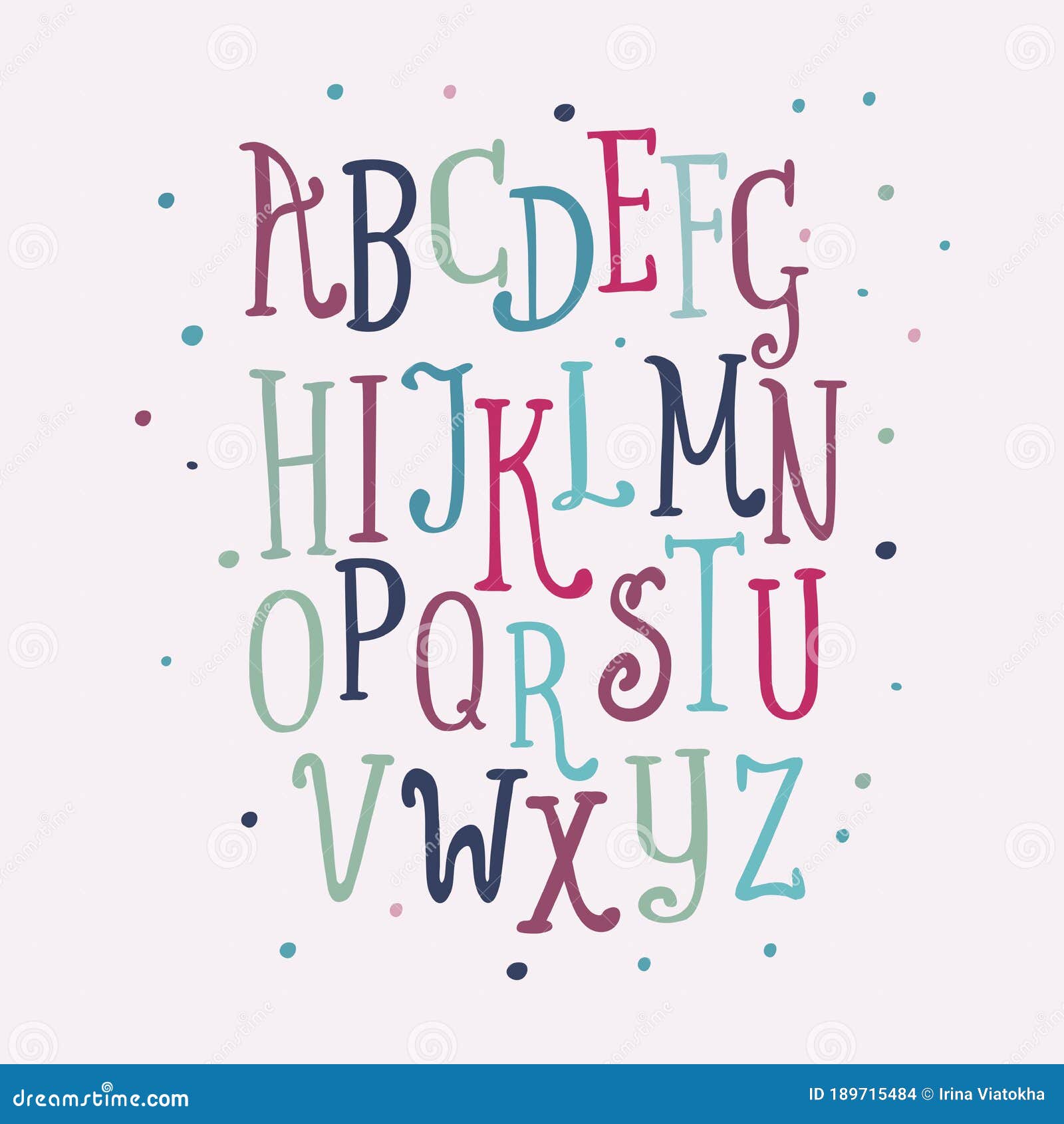 Vintage Color Set of Funny Letters Isolated Stock Vector - Illustration ...