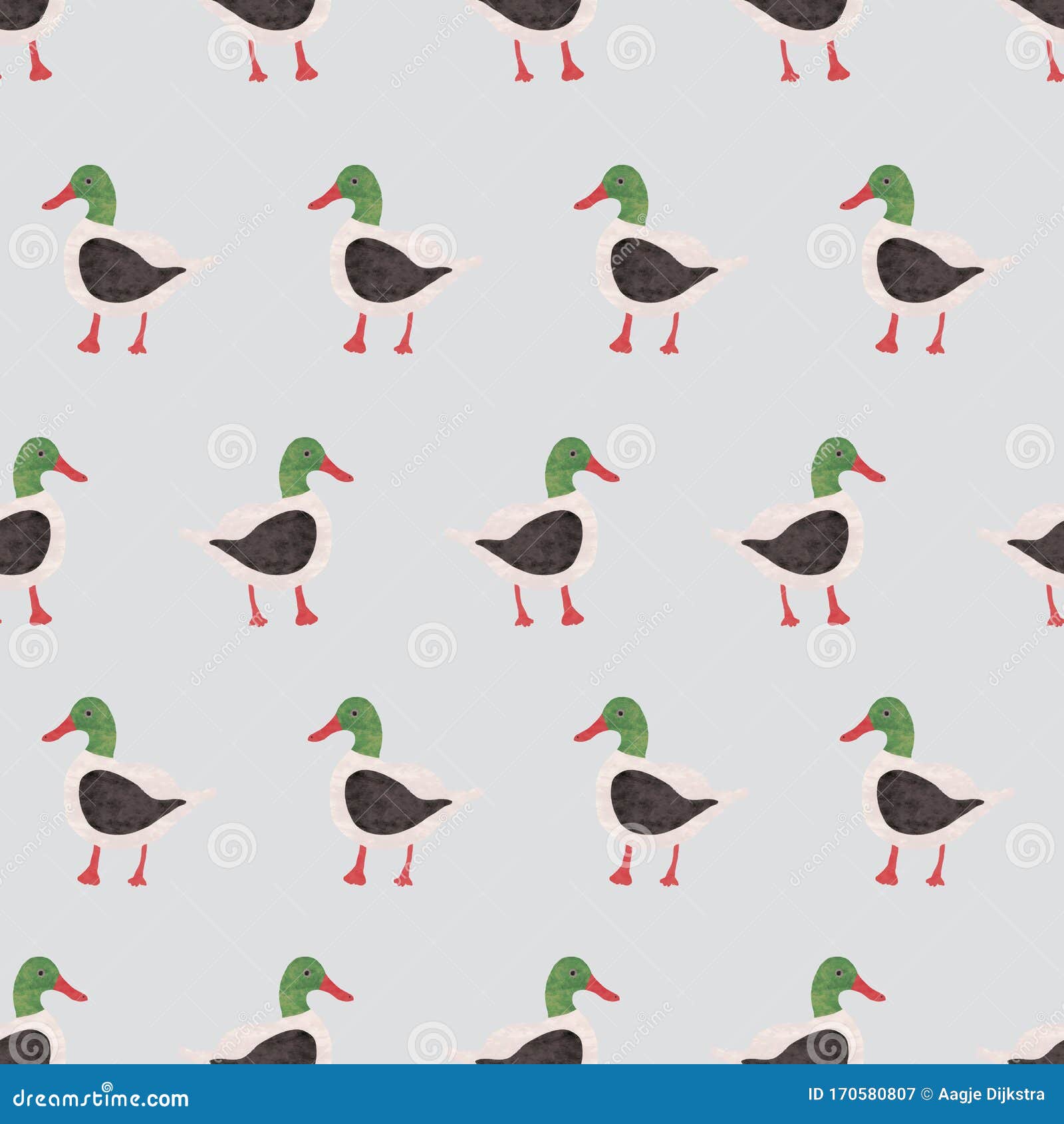 Vintage Colored Duck Background Seamless Pattern Print Design Stock ...