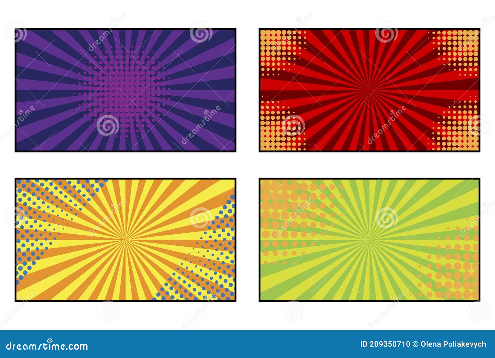 Vintage Colored Rays Set. Geometric Art. Abstract Vector Illustration ...