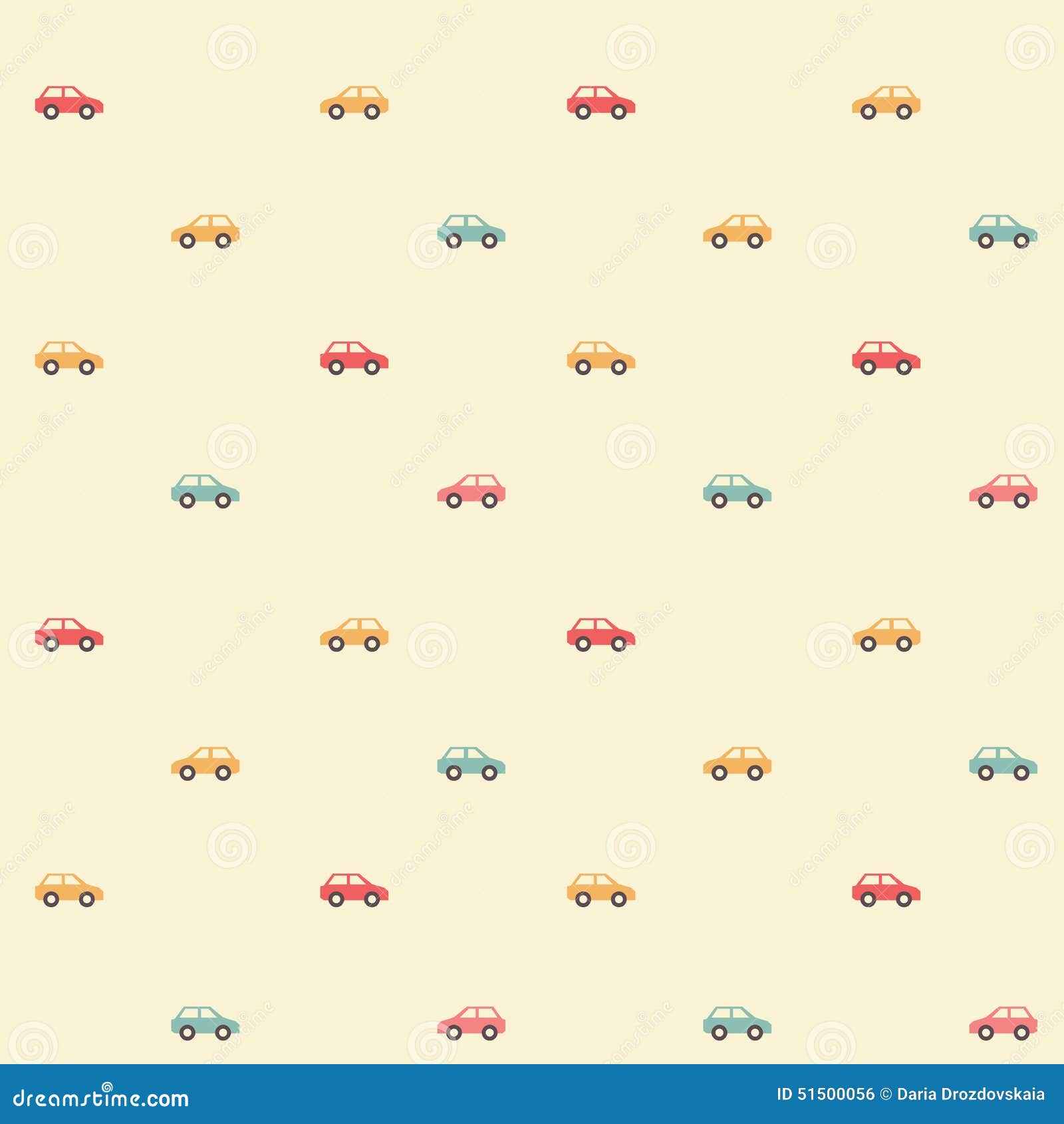 Vintage Colorful Car Pattern Stock Vector - Illustration of retro ...