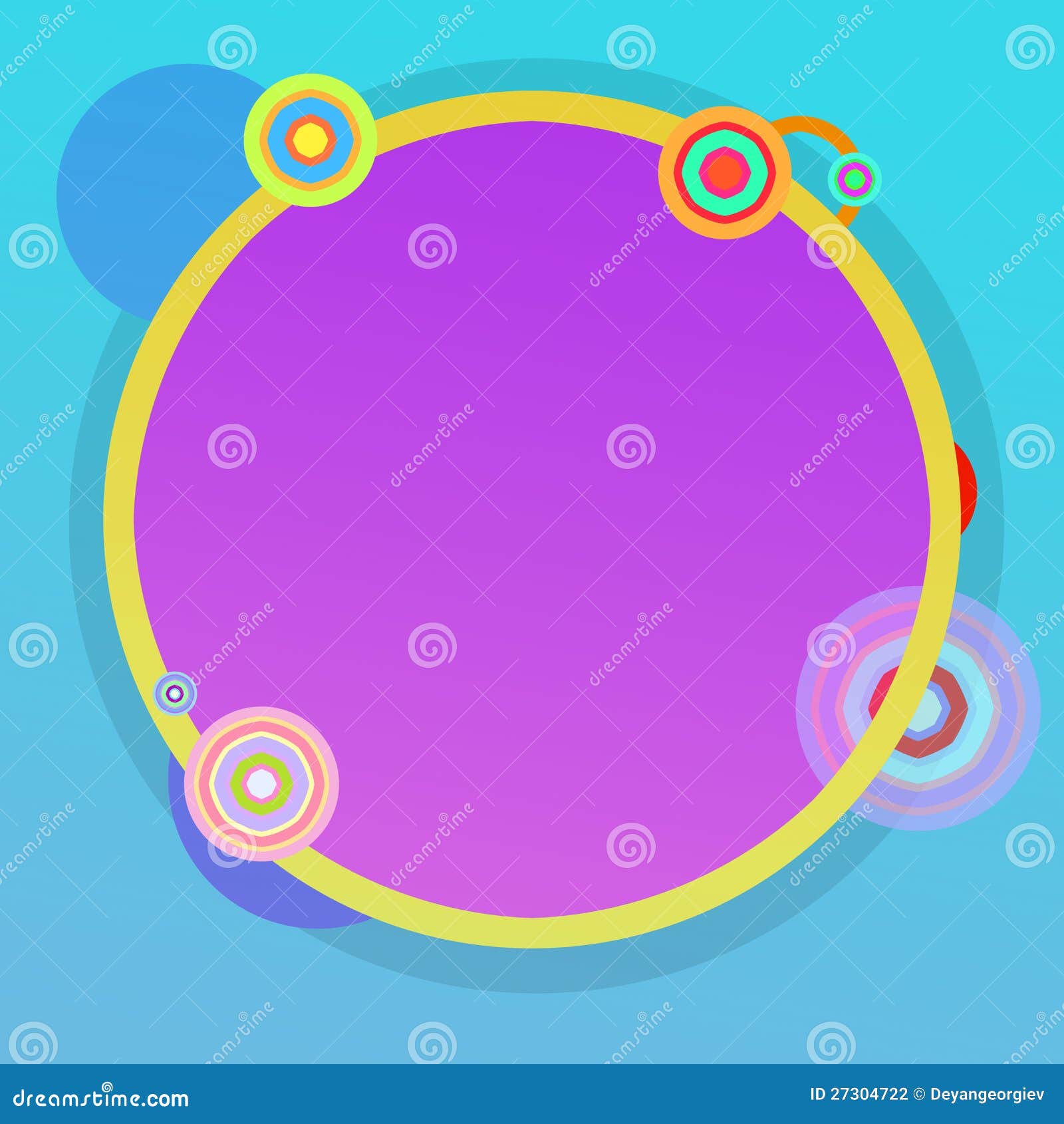 Vintage Colorful Circles Background Stock Illustration - Illustration ...