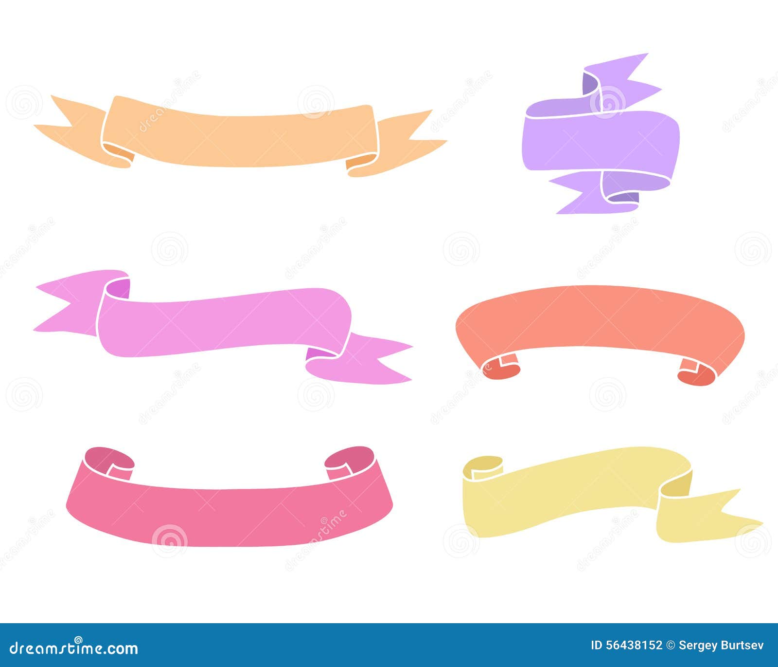 Vintage Colorful Ribbons Collection Stock Vector - Illustration of ...