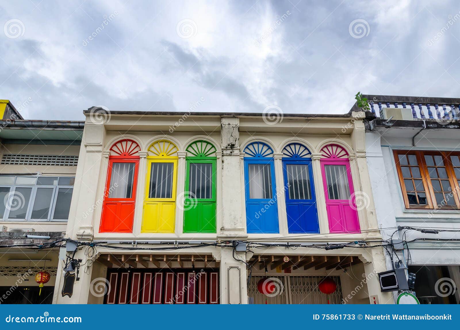Vintage Colorful Window stock image. Image of concept - 75861733