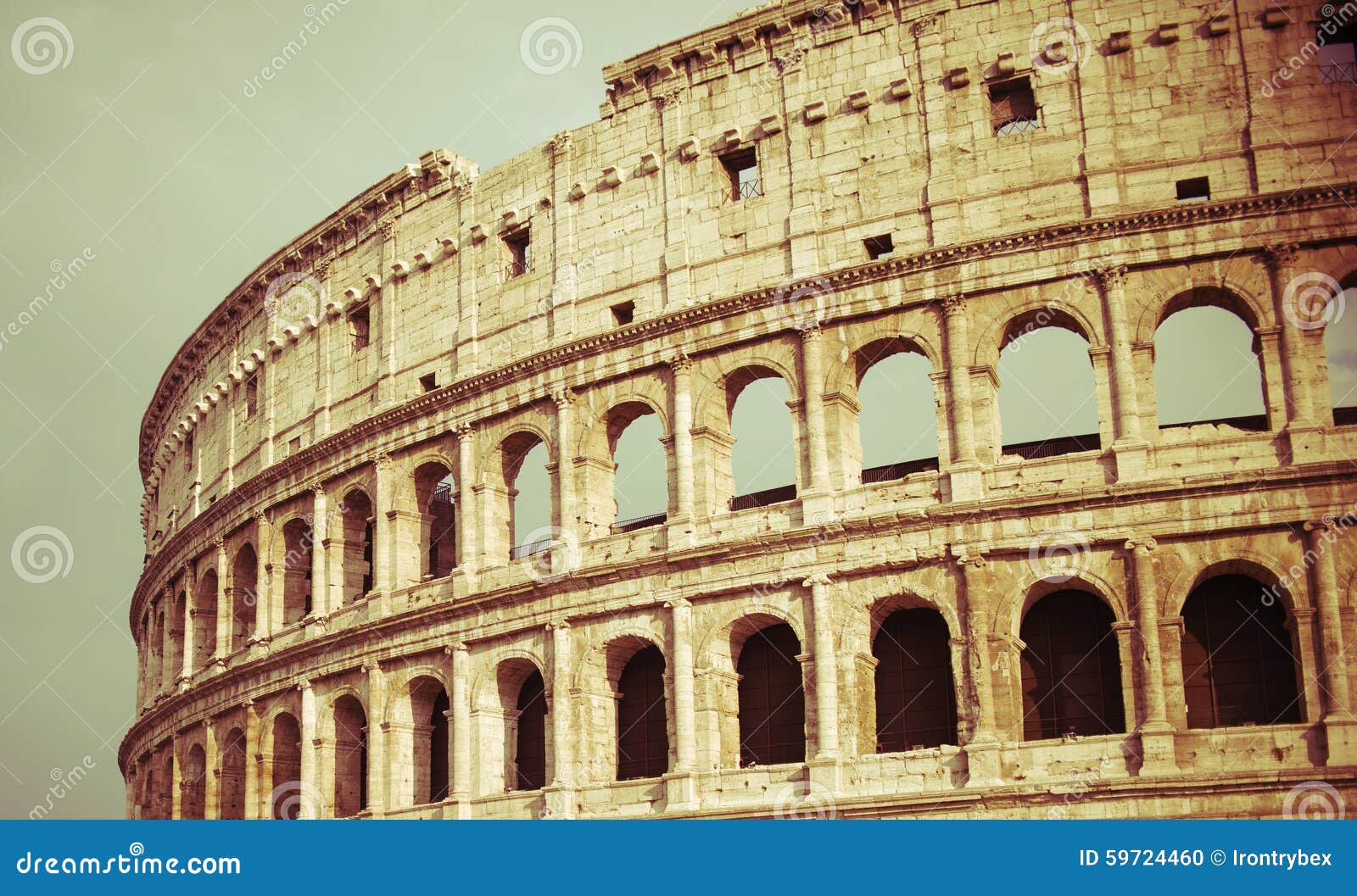 Vintage Colosseum in Rome stock photo. Image of colosseum - 59724460