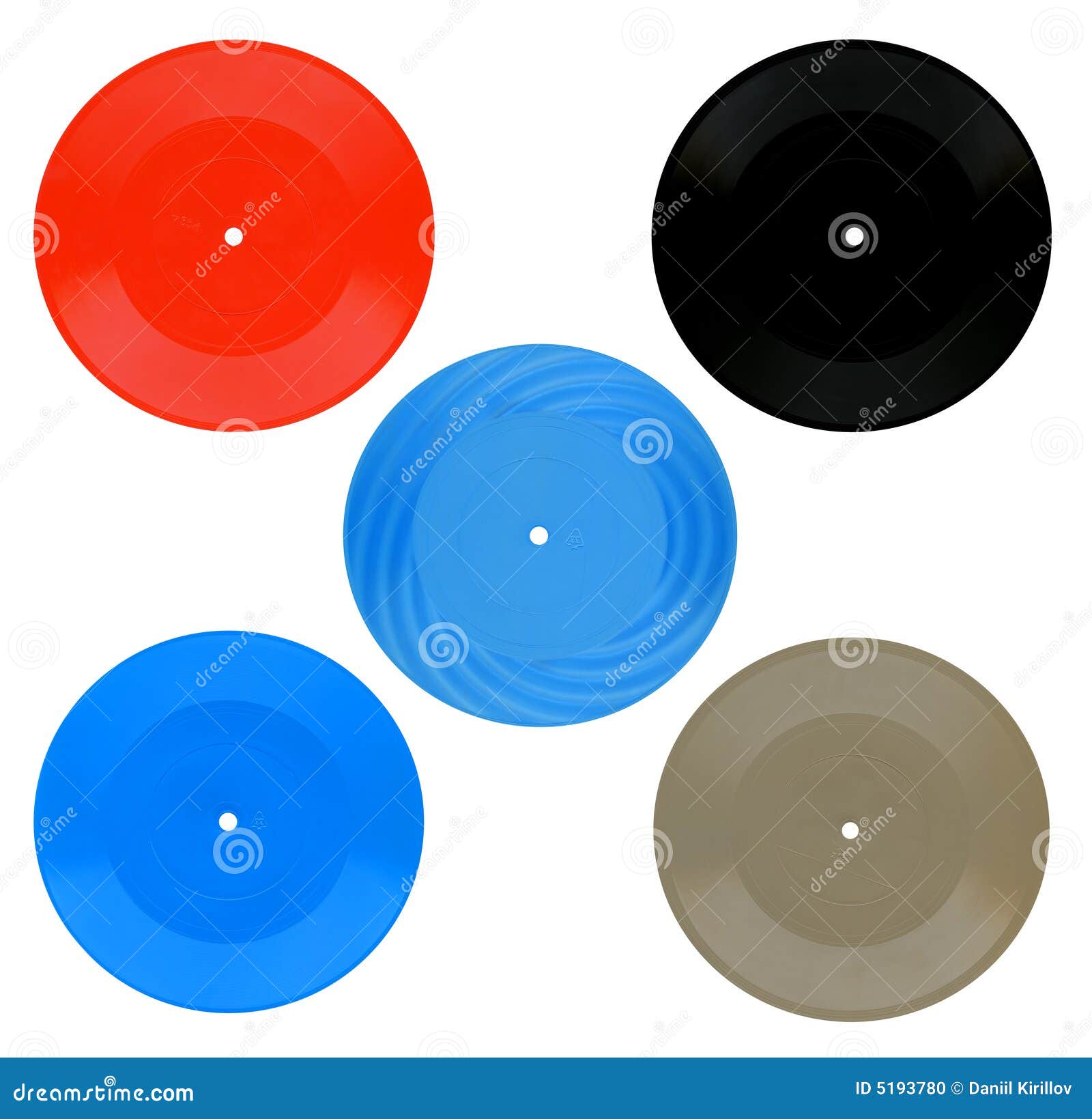 Vintage Coloured Vinyls Records Set Stock Illustration - Illustration ...