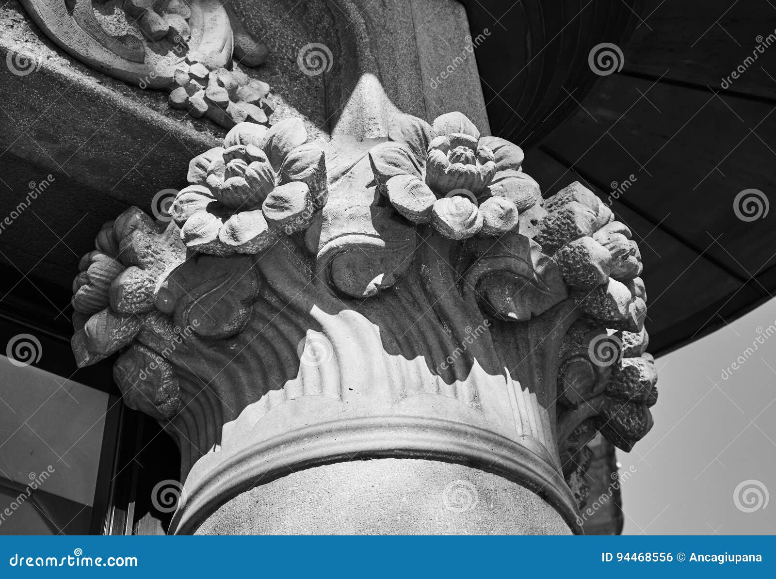 Vintage Columns and Architecture Details in Barcelona. Stock Photo ...