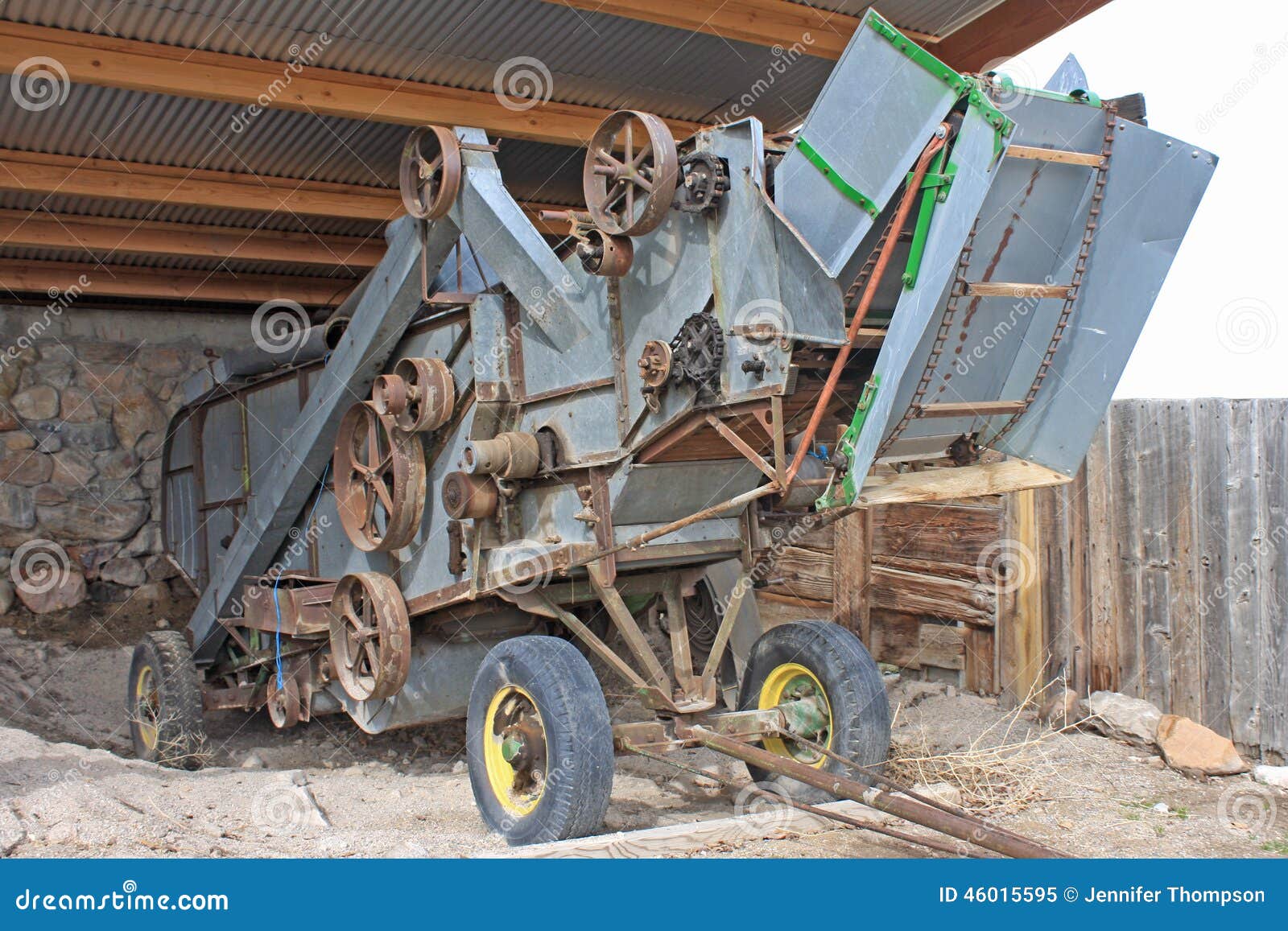 Vintage Combine Harvester stock image. Image of harvest - 46015595