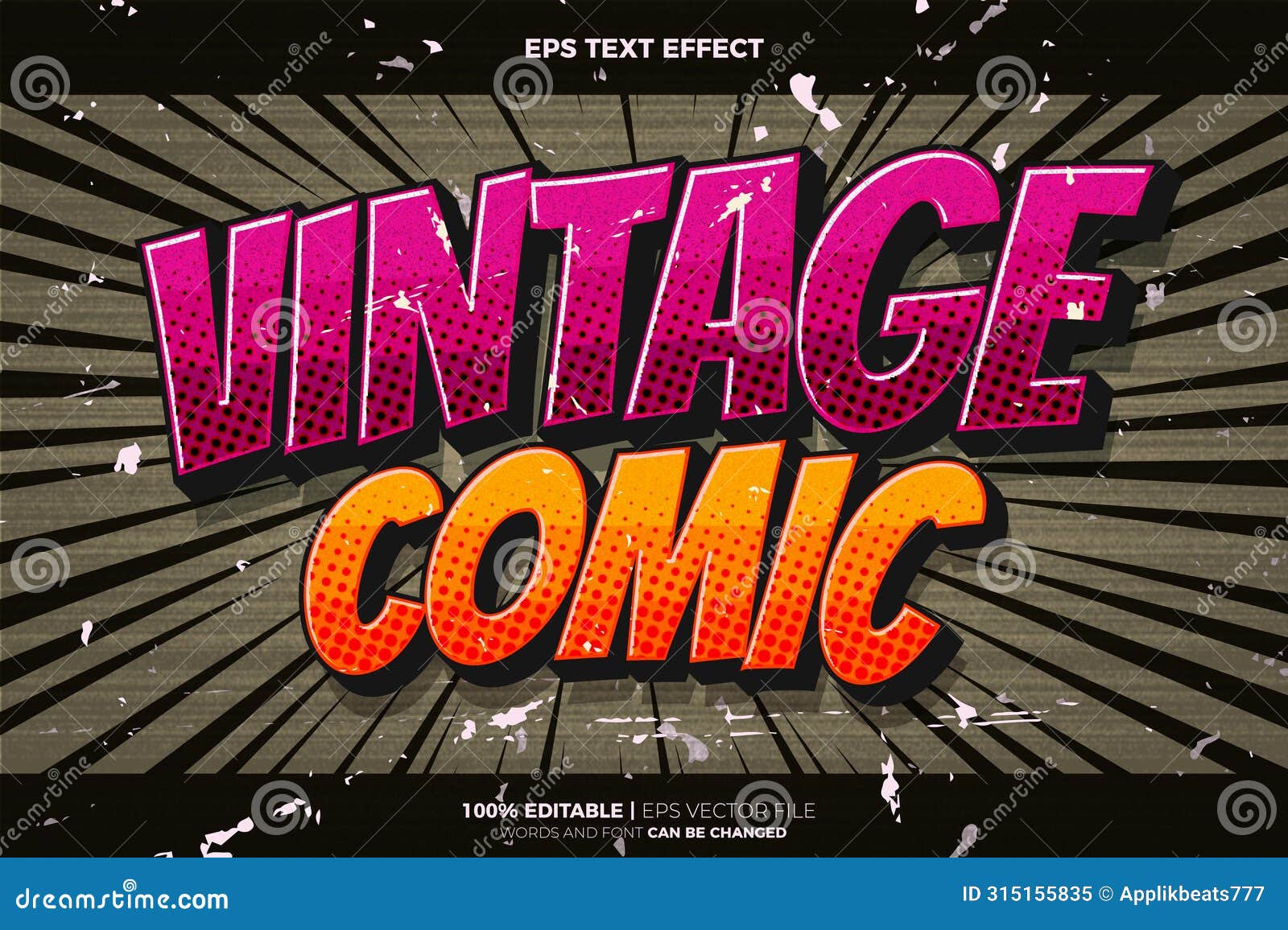 Vintage Comic Cartoon Super Hero Text Effect Stock Vector ...
