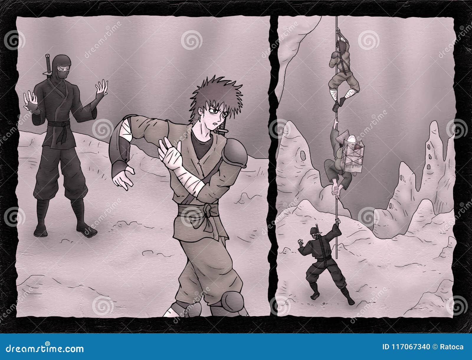 Vintage Comic Scene Illustration Stock Illustration - Illustration of ...