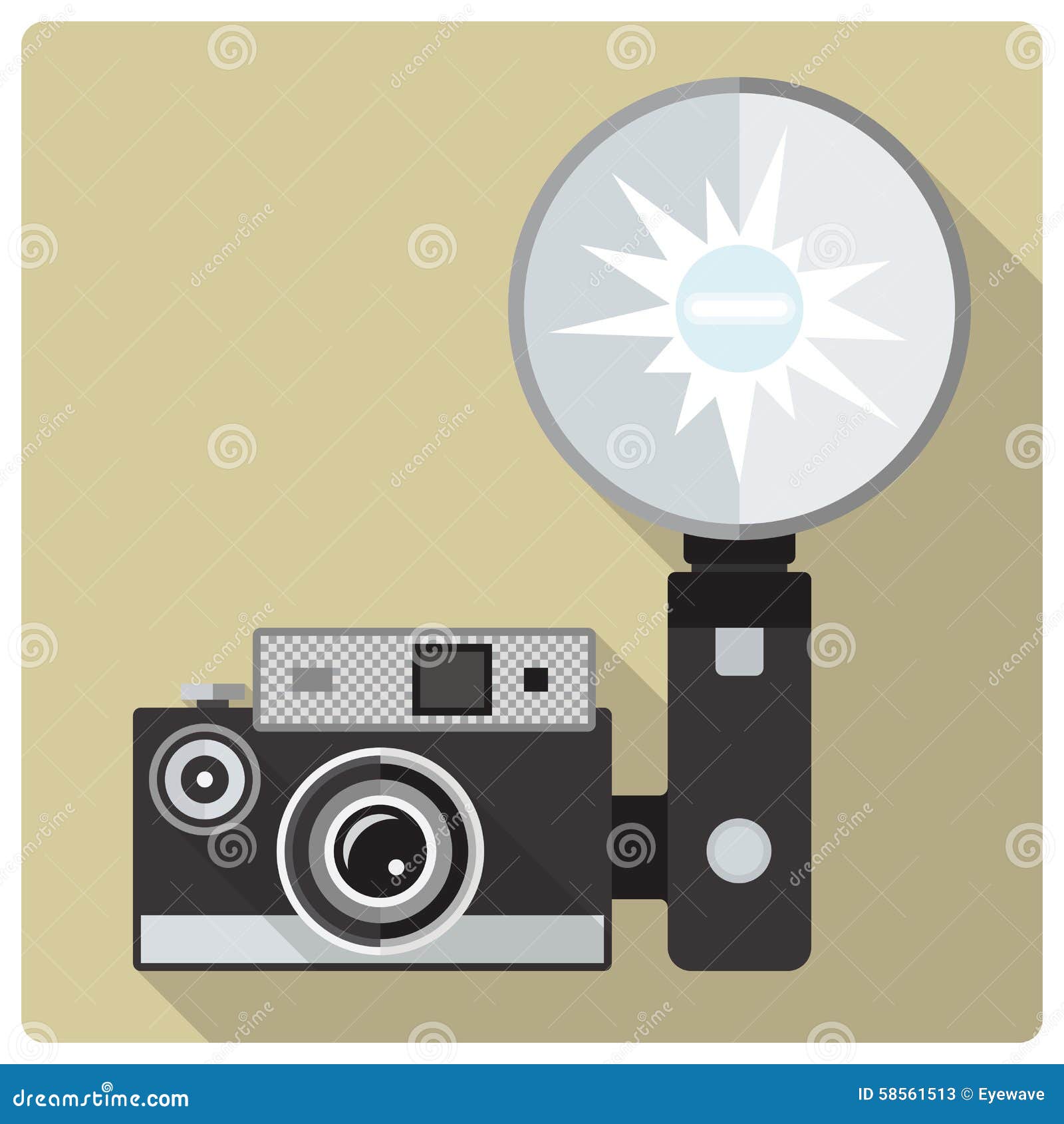 Camera Flash Vector Retro Camera With Flash Vintage Vector Sketch Hand
