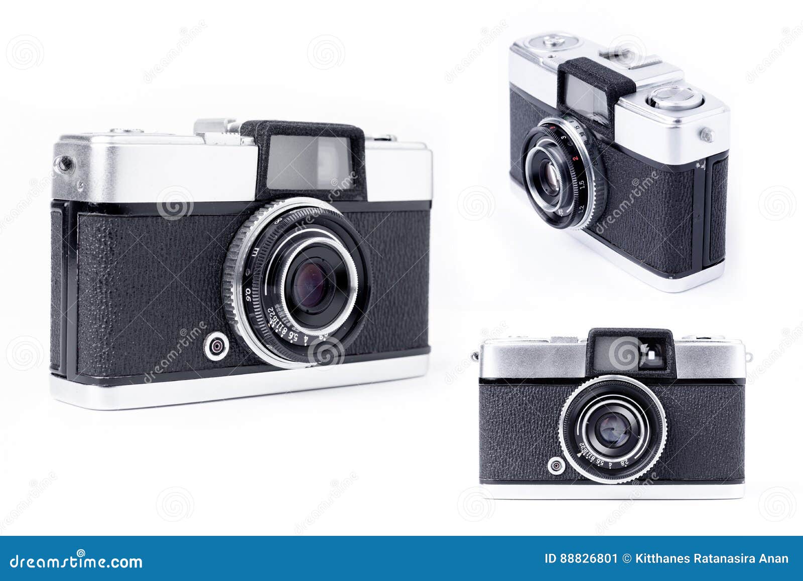 Vintage compact camera. stock image. Image of black, steel - 88826801