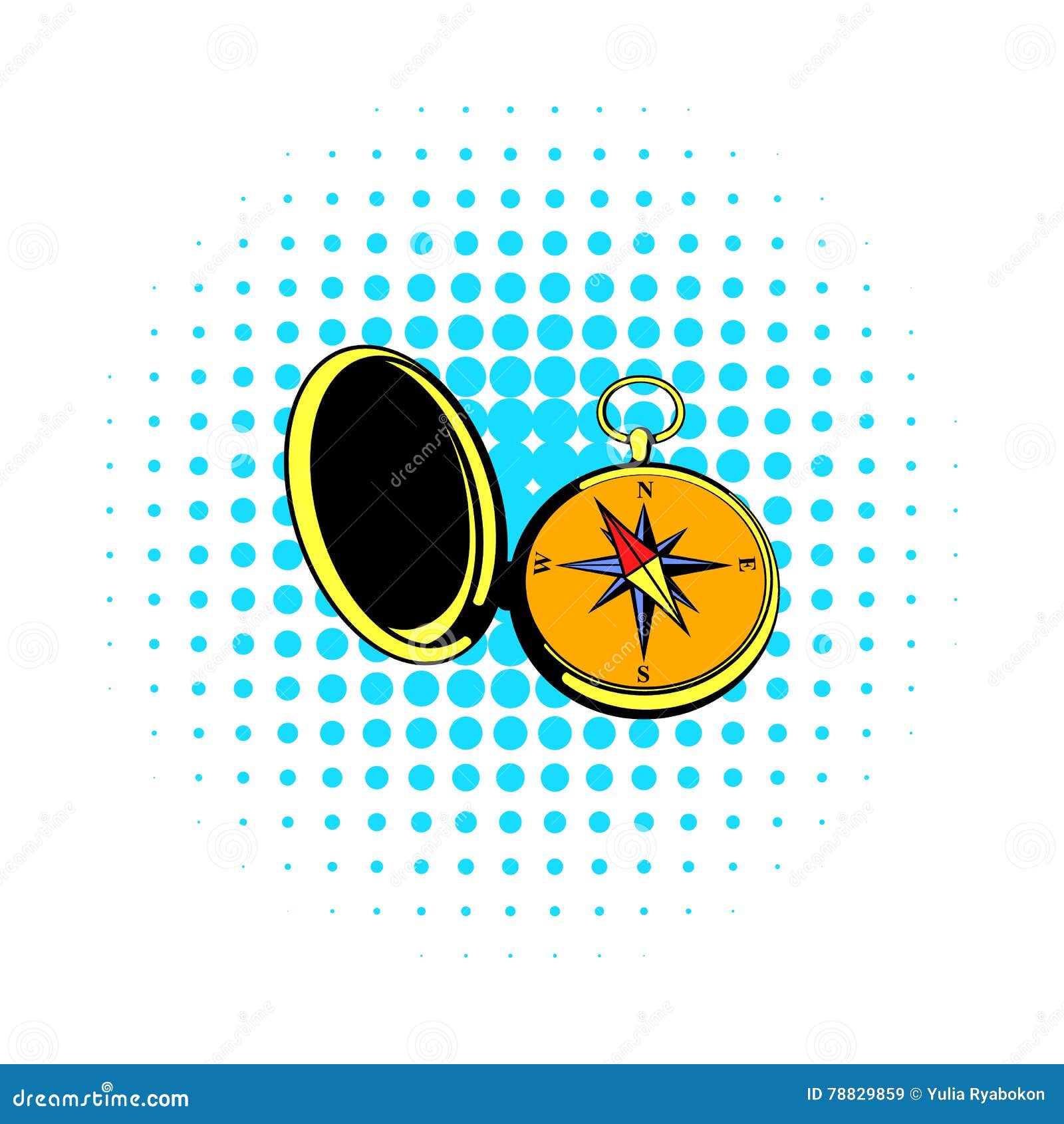 Vintage Compass Icon, Comics Style Stock Vector - Illustration of ...