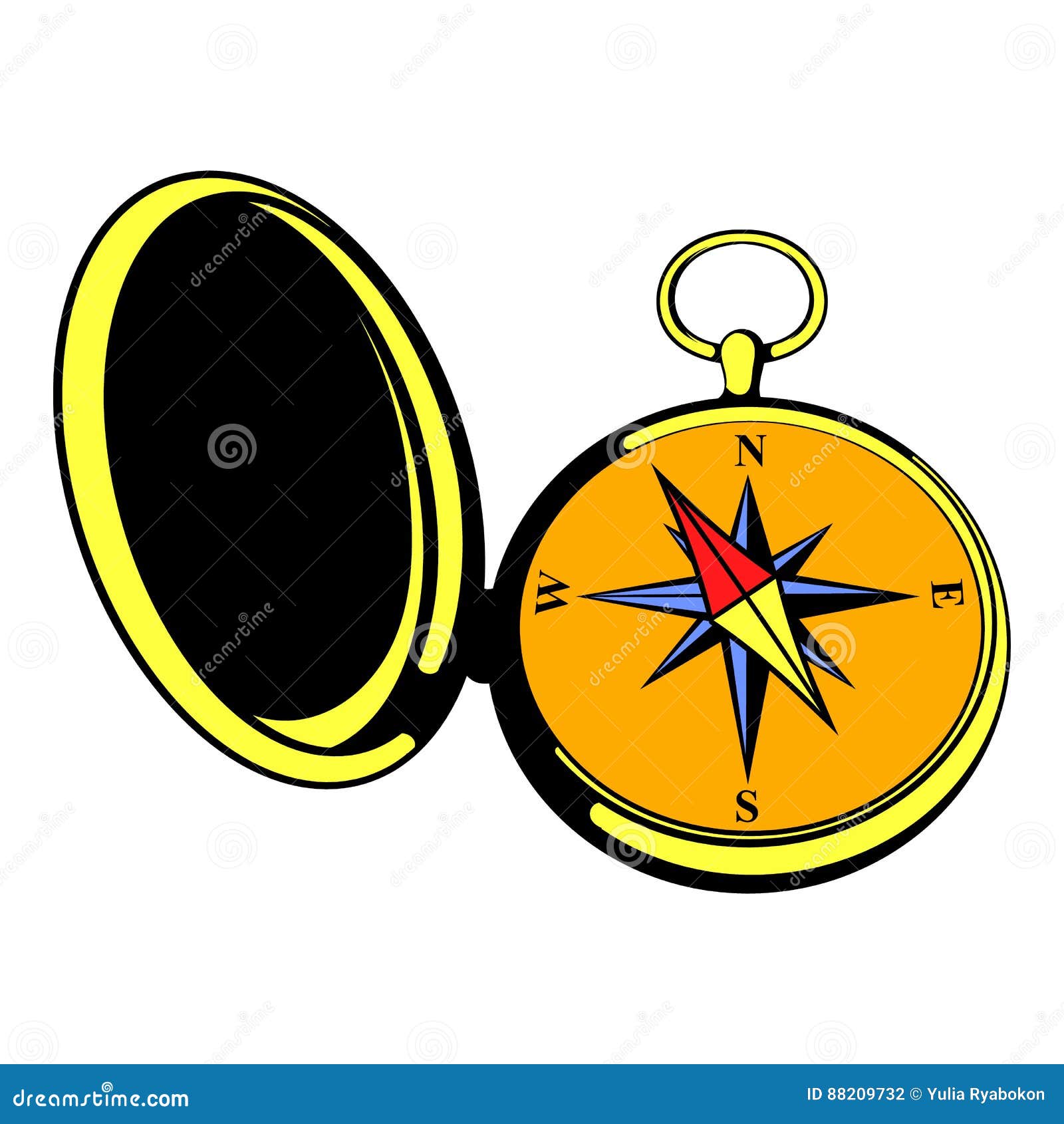 Vintage Compass Icon, Icon Cartoon Stock Vector - Illustration of ...