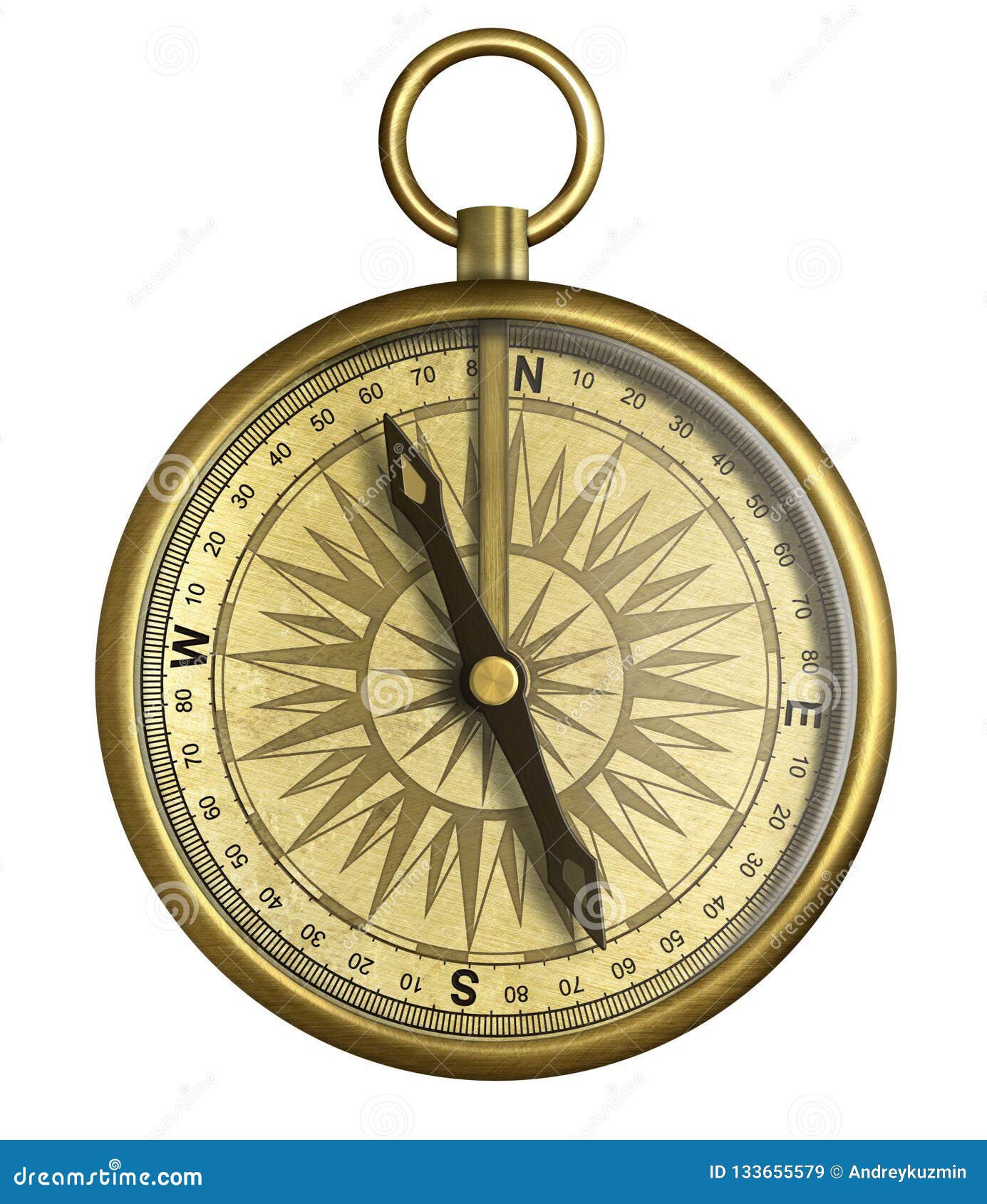 Vintage Compass Isolated 3d Illustration Stock Illustration ...