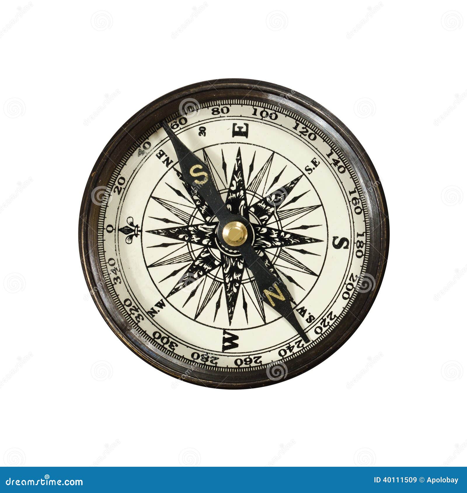 Vintage Compass Isolated on White Stock Image - Image of earth, compass ...