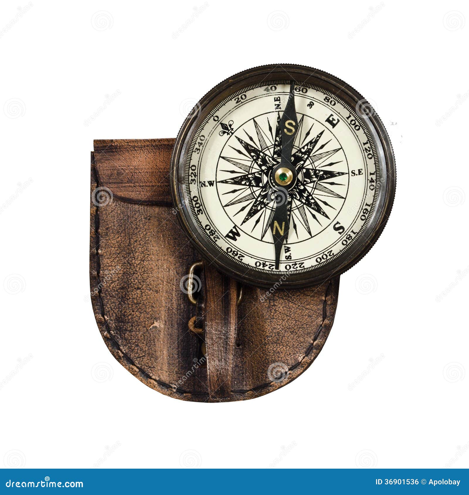 Vintage Compass with Lid Isolated on White Background Stock Photo ...
