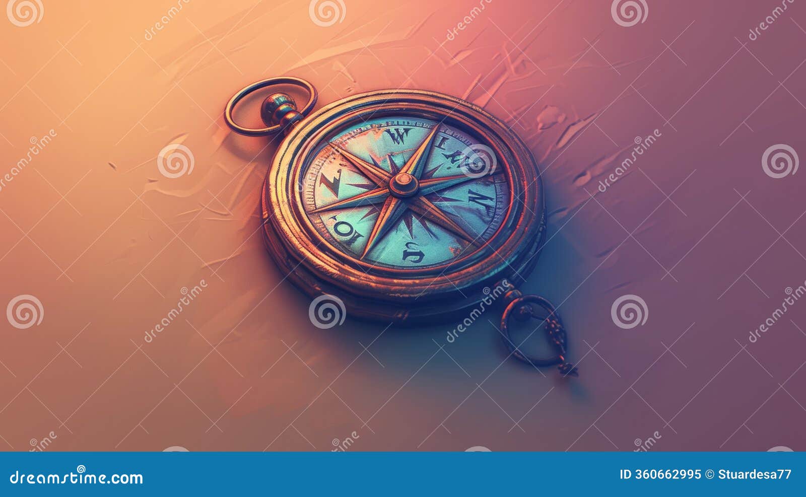 Vintage Compass with Metallic Details and Soft Lighting Effects Stock ...