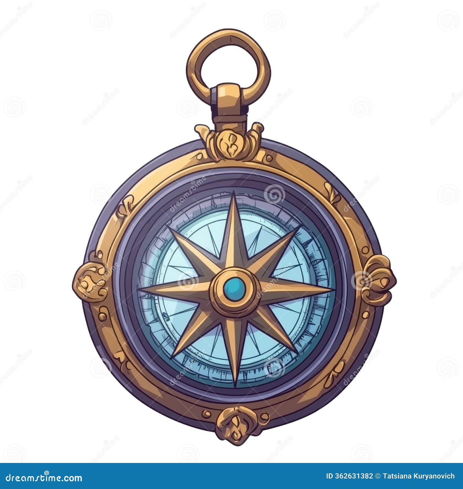 Vintage Compass with Ornate Design, Features a Detailed Star-shaped ...
