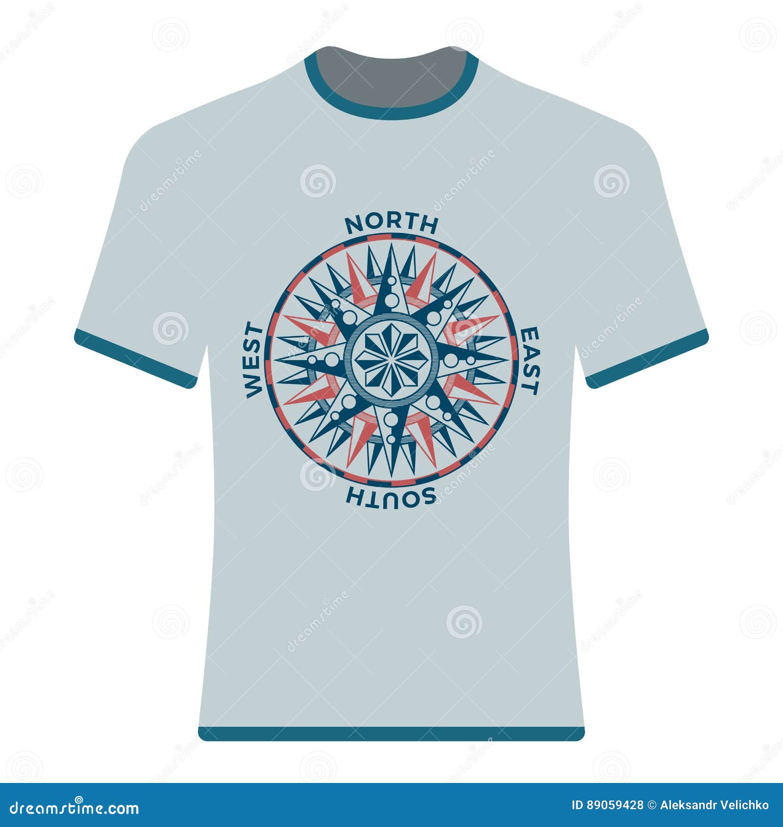 Vintage Compass Rose T-shirt. Stock Vector - Illustration of fashion ...