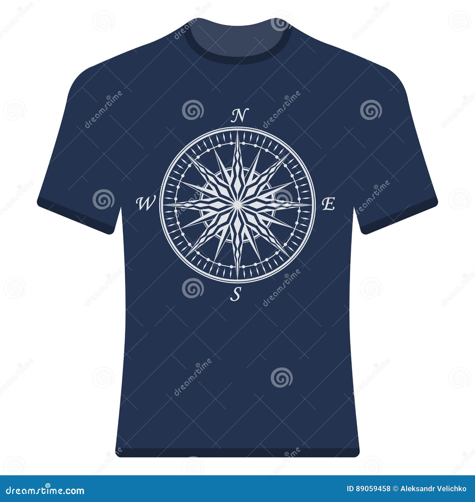 Vintage Compass Rose T-shirt. Stock Vector - Illustration of engraving ...