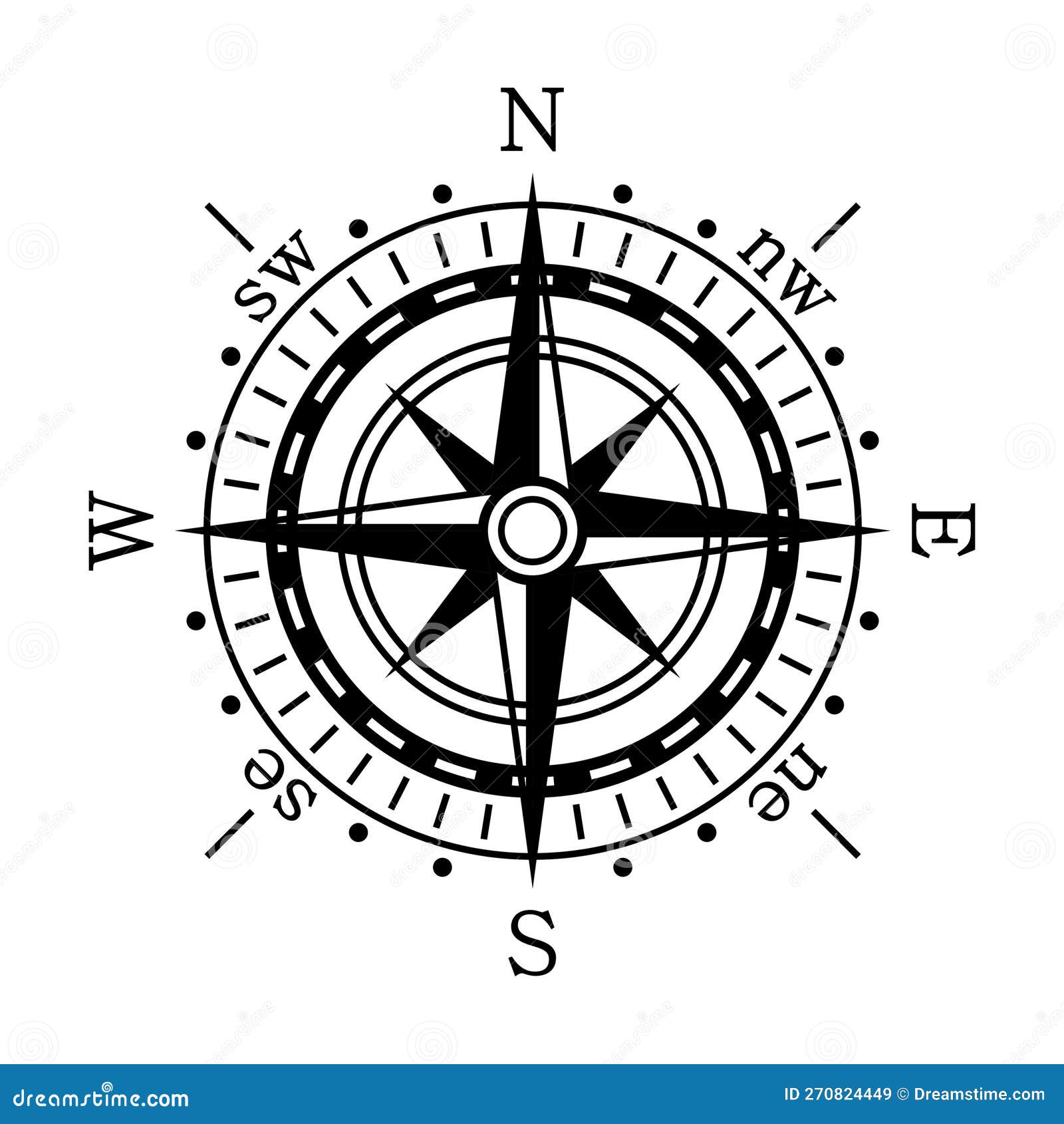 Vintage Compass Rose Vector Art Graphics Stock Vector - Illustration of ...